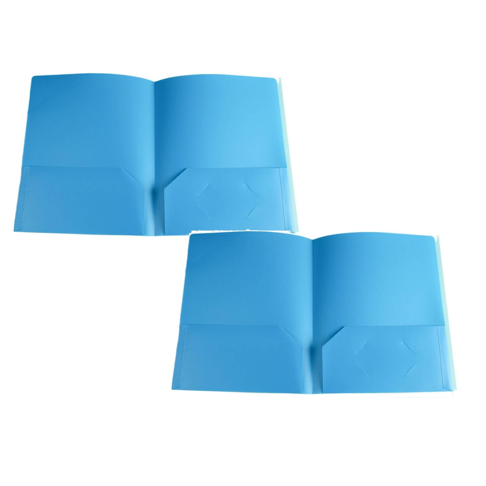 Lkwlpd 2 Pcs Plastic Folders With Pockets No Prongs Heavy Duty Plastic