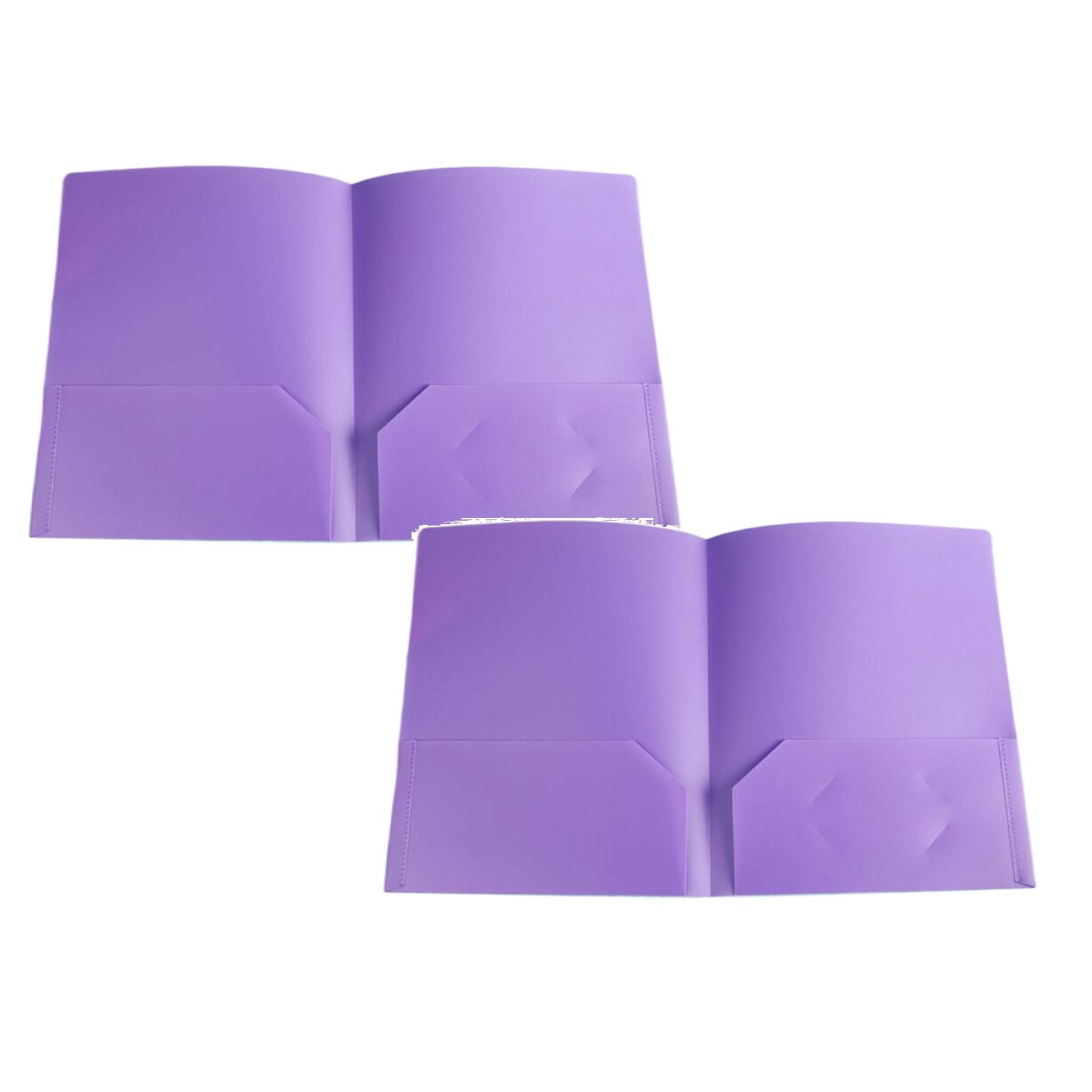 LKWLPD 2 Pcs Plastic Folders with Pockets No Prongs Heavy Duty Plastic ...