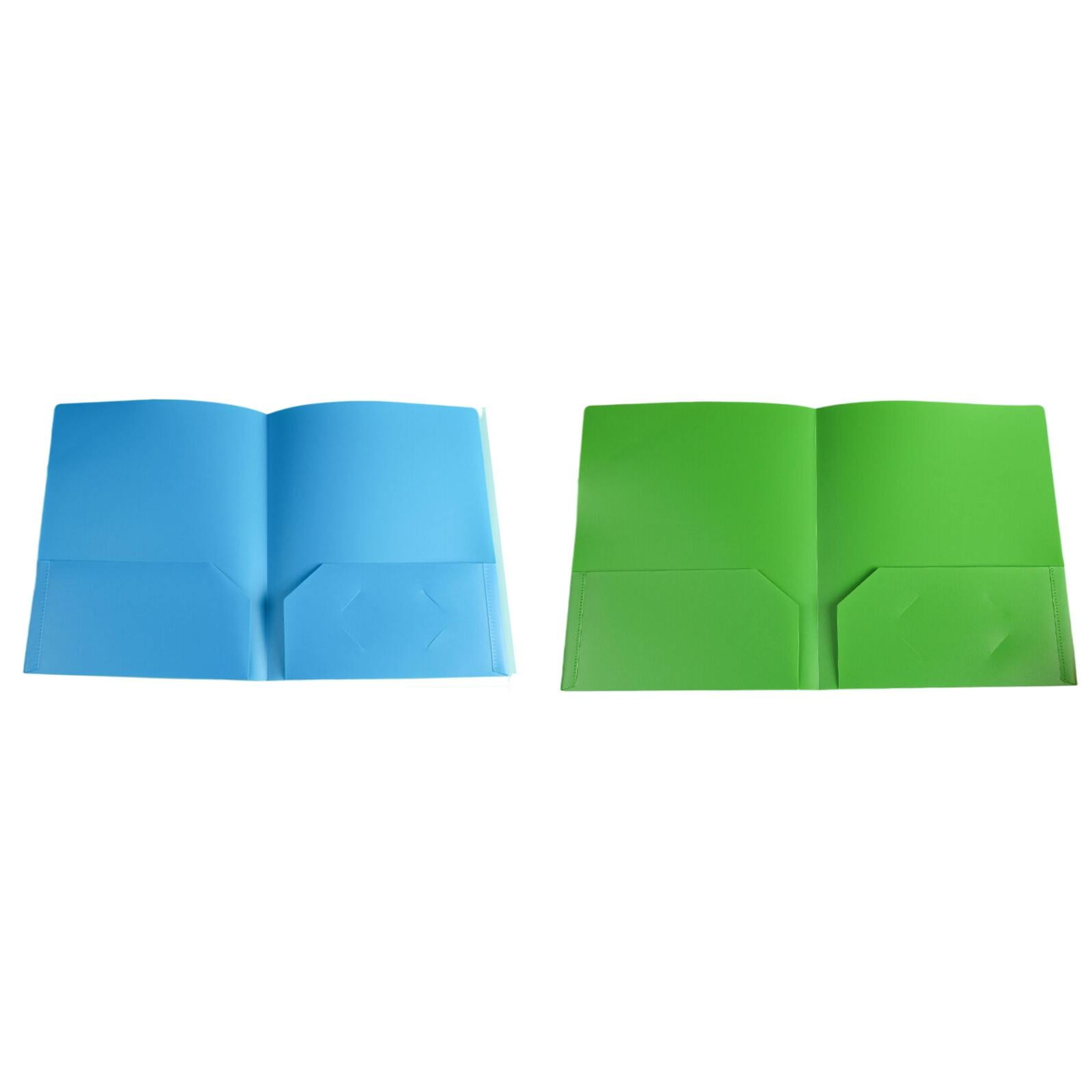 LKWLPD 2 Pcs Plastic Folders with Pockets No Prongs Heavy Duty Plastic ...