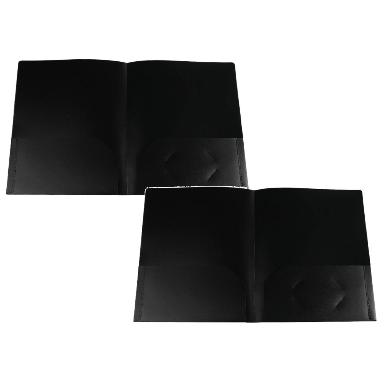 LKWLPD 2 Pcs Plastic Folders with Pockets No Prongs Heavy Duty Plastic ...