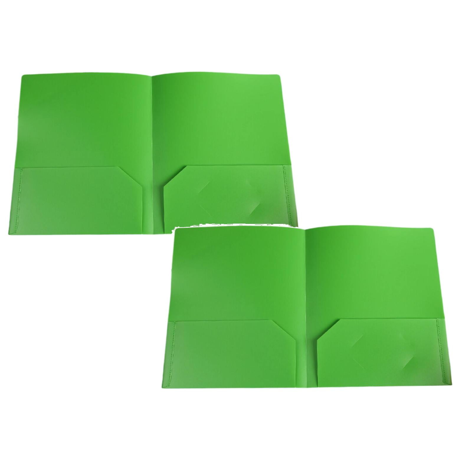 LKWLPD 2 Pcs Plastic Folders with Pockets No Prongs Heavy Duty Plastic ...