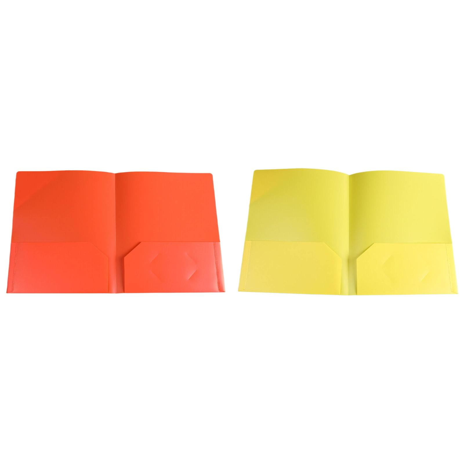 LKWLPD 2 Pcs Plastic Folders with Pockets No Prongs Heavy Duty Plastic ...