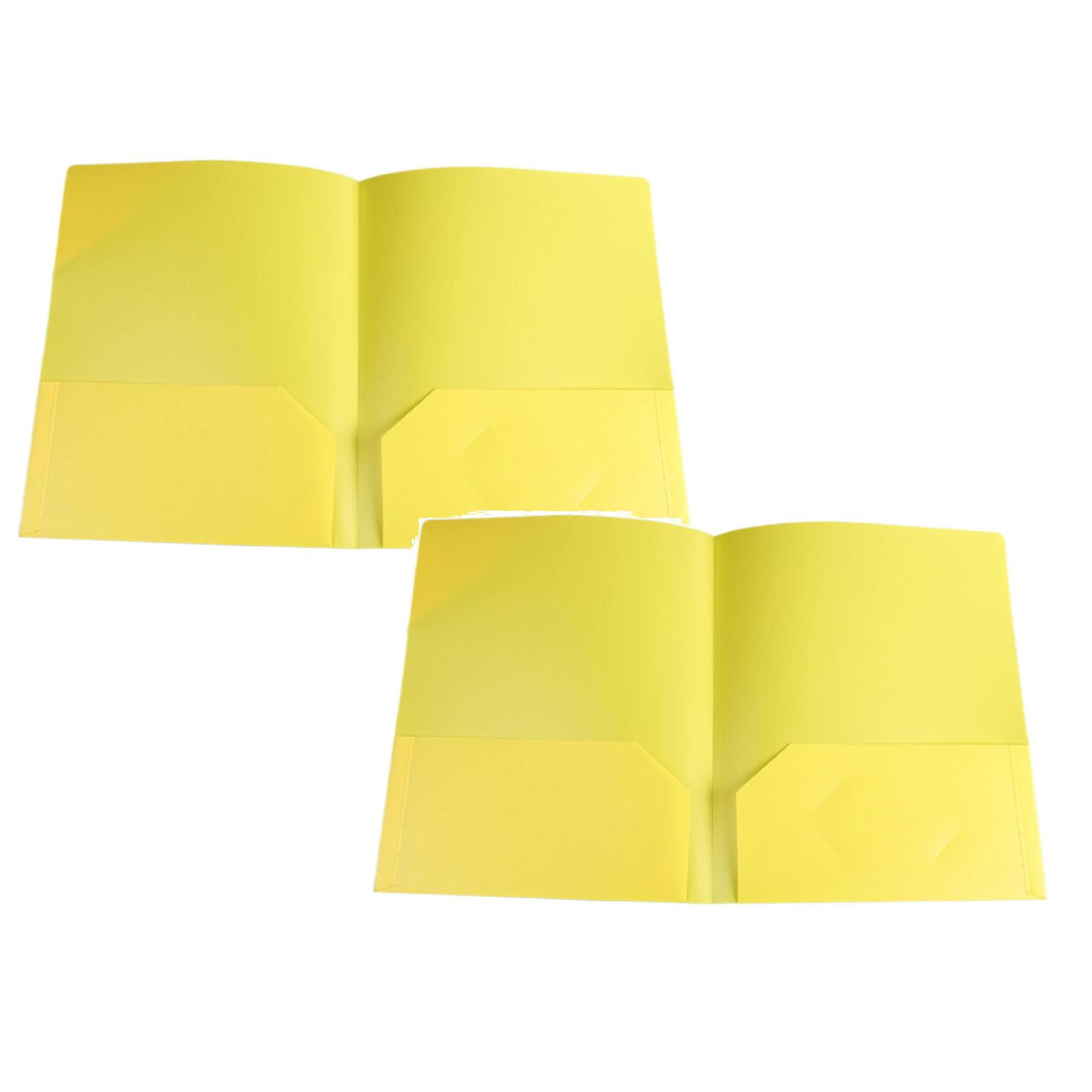 LKWLPD 2 Pcs Plastic Folders with Pockets No Prongs Heavy Duty Plastic ...