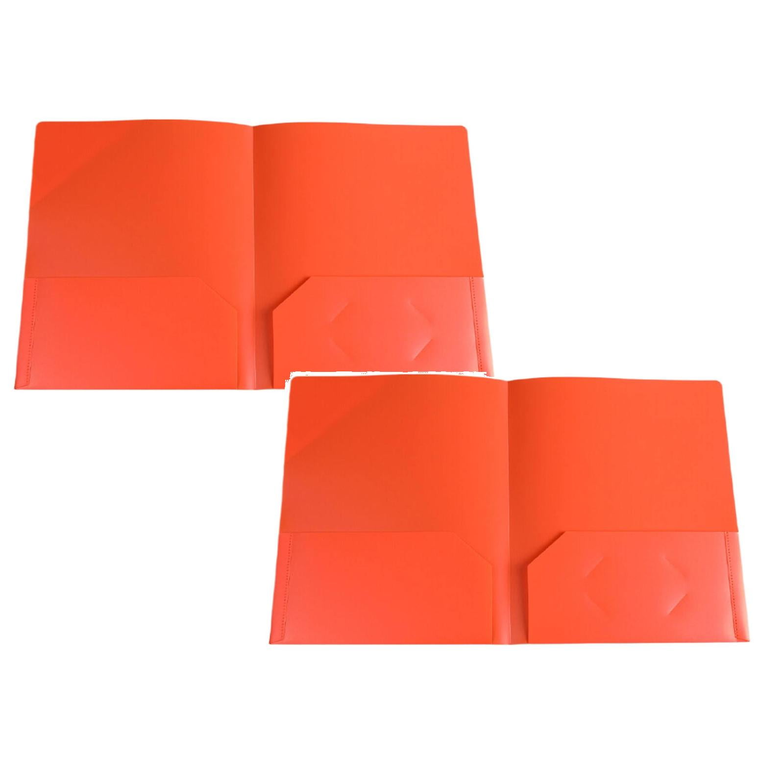 LKWLPD 2 Pcs Plastic Folders with Pockets No Prongs Heavy Duty Plastic ...