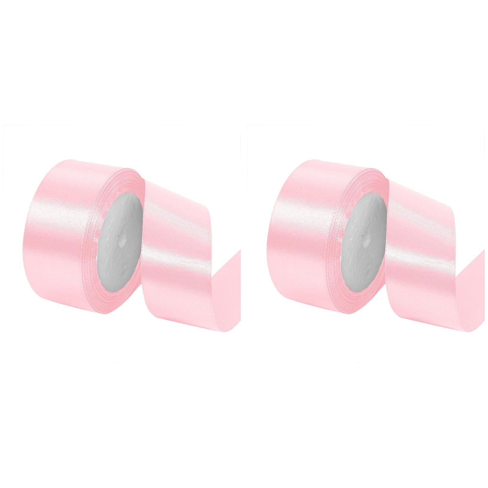 LKWLPD 2 Roll Blush Pink Satin Ribbon Solid Color Fabric Ribbon for ...