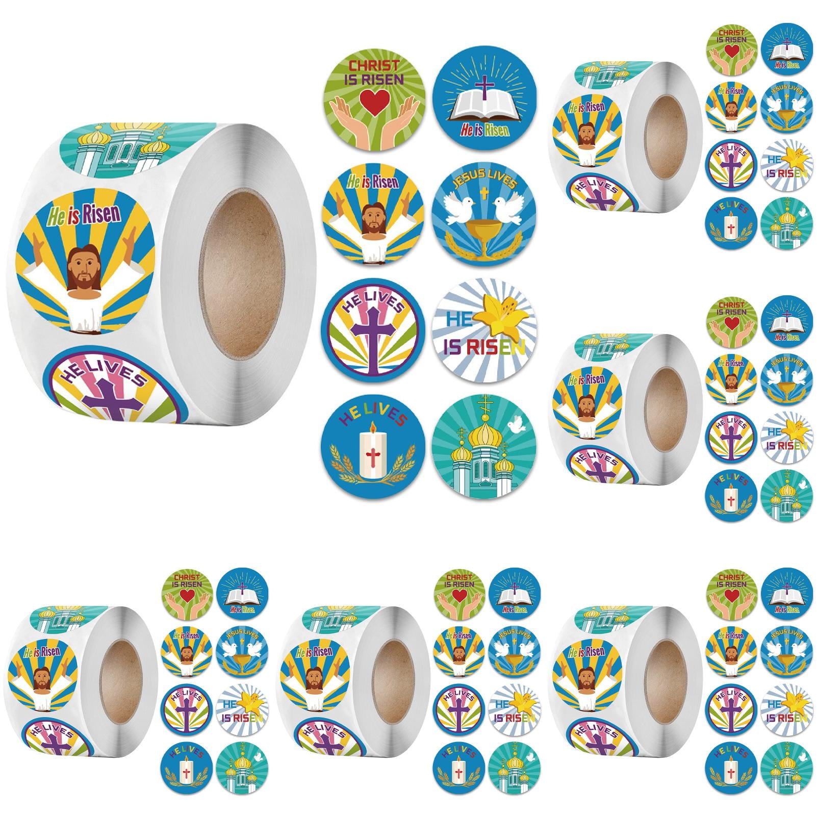 LKWLPD 2500 PCS Easter He Is Risen Christian Stickers for Kids Roll ...