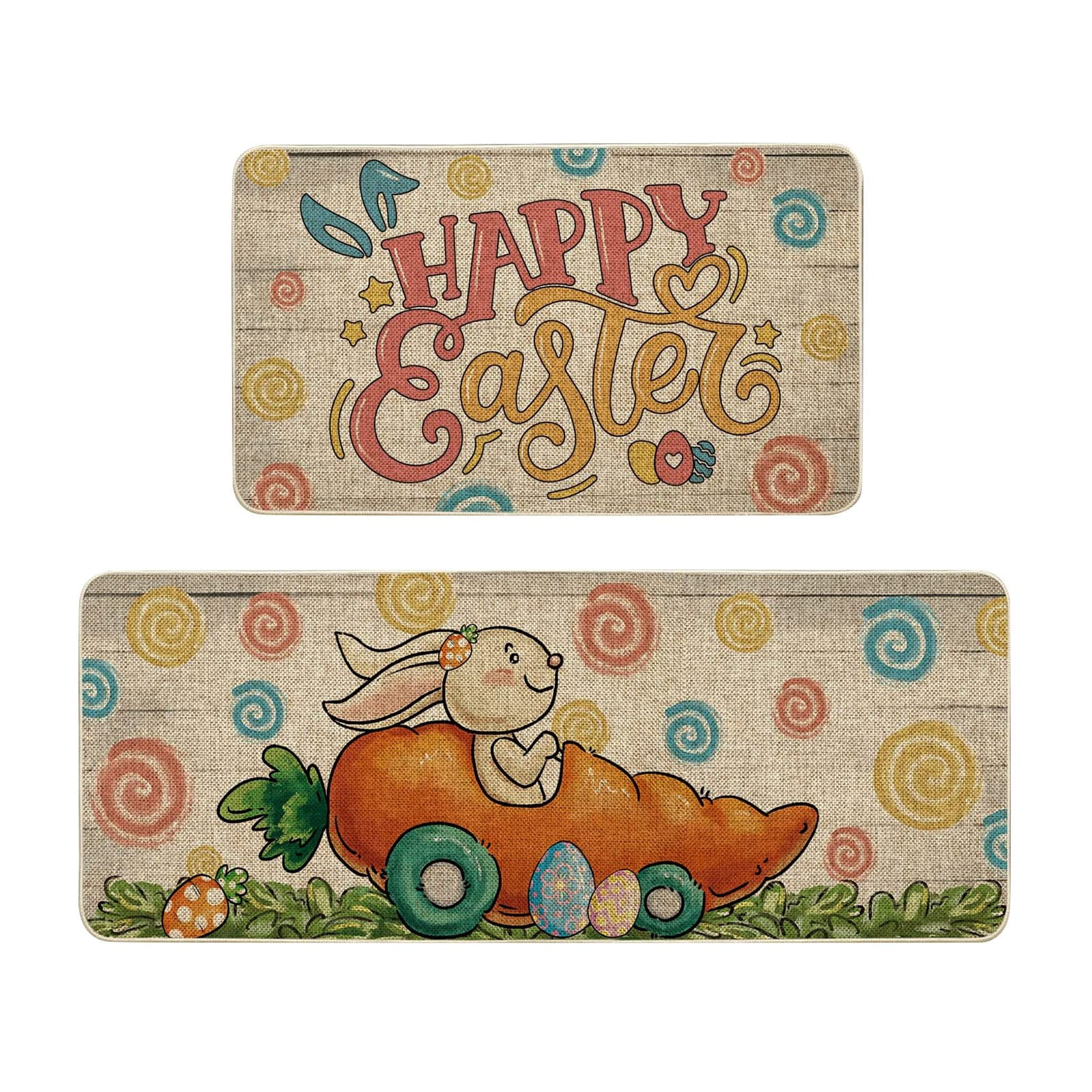 LKWLPD 2Pcs Easter Doormat Easter Kitchen Rugs and Mats Set of 2 ...