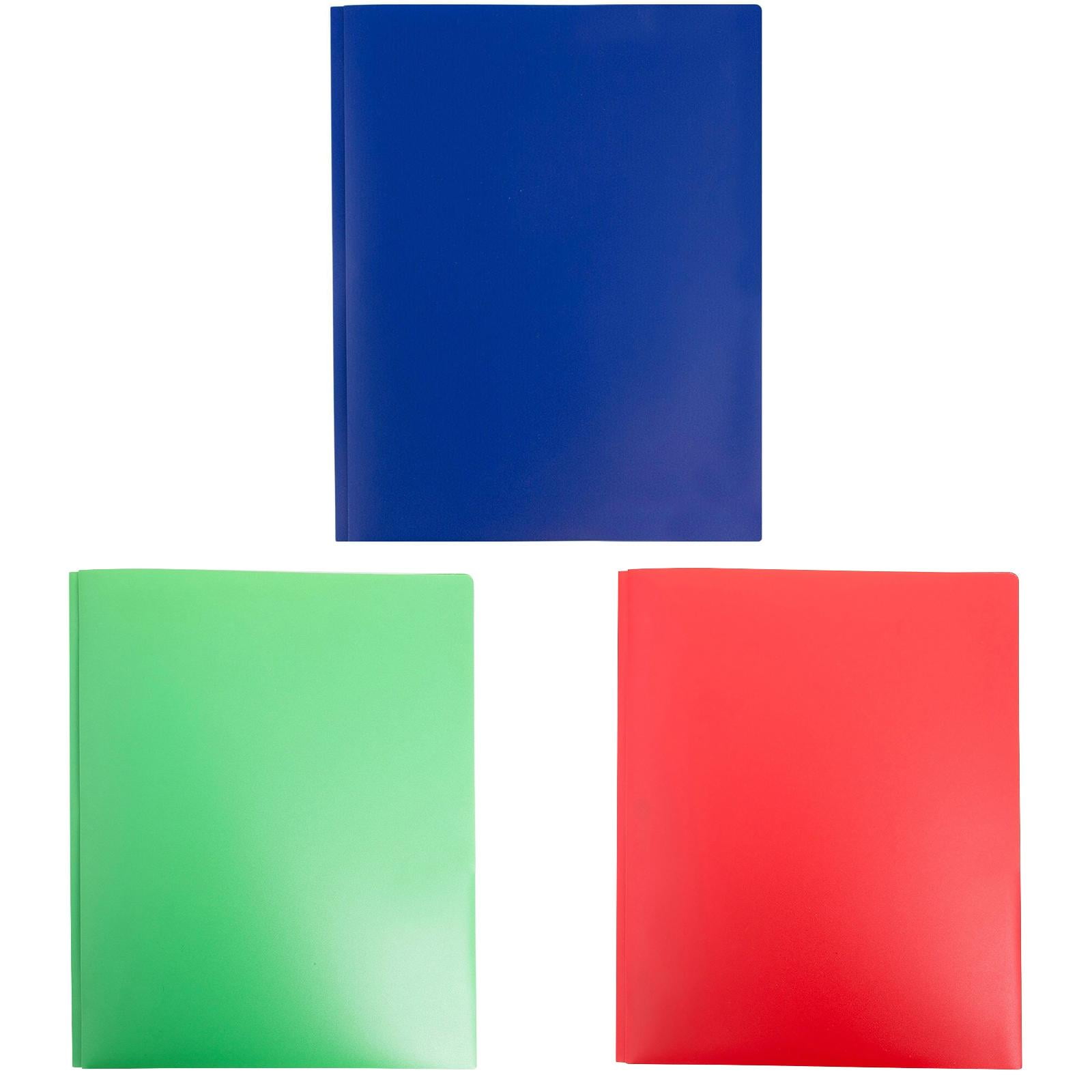 LKWLPD 3 Pcs Plastic Folders with Brads and Pockets Colored Plastic ...