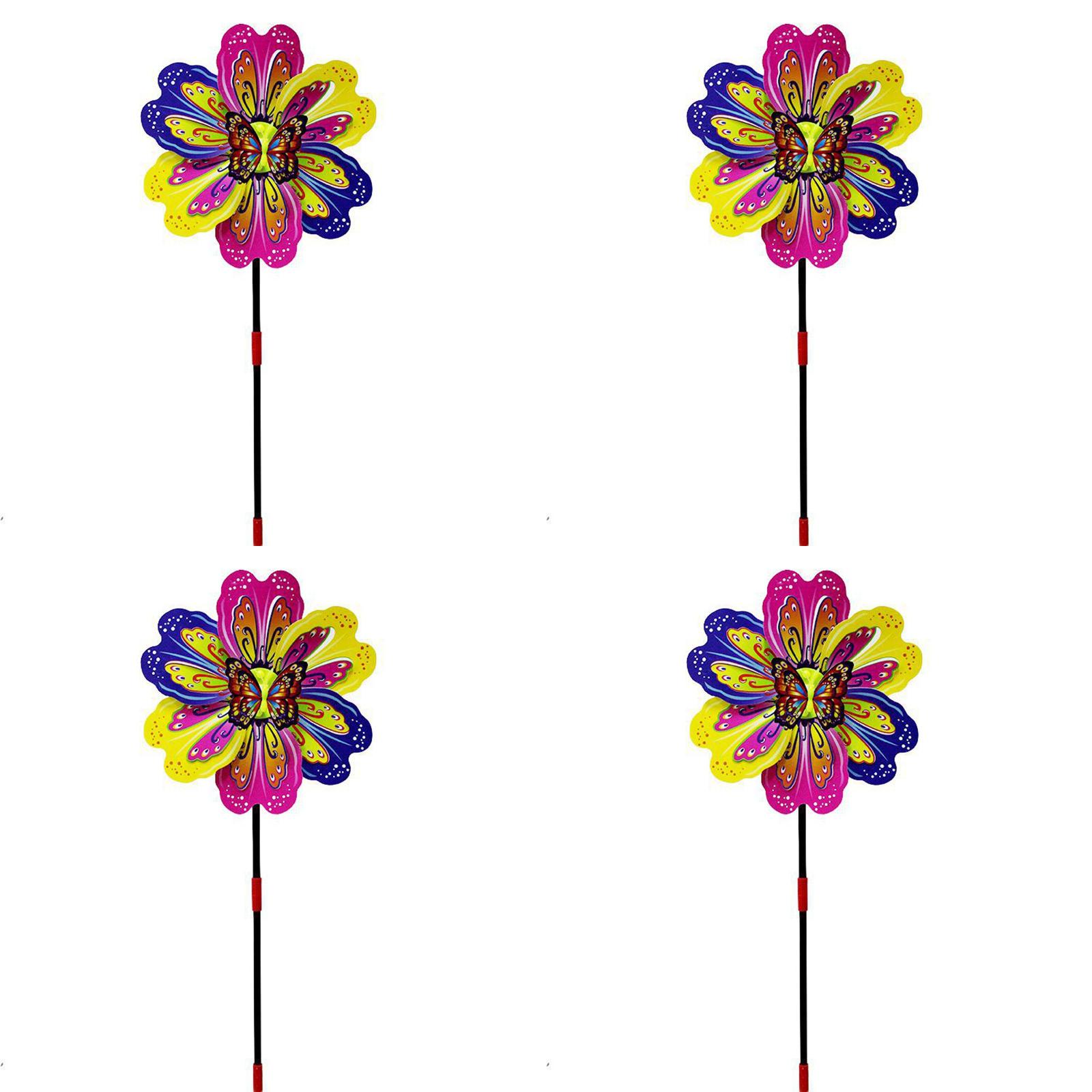 LKWLPD 4 Pack Handheld 3D Butterfly Windmill Spinner - Colorful Plastic ...