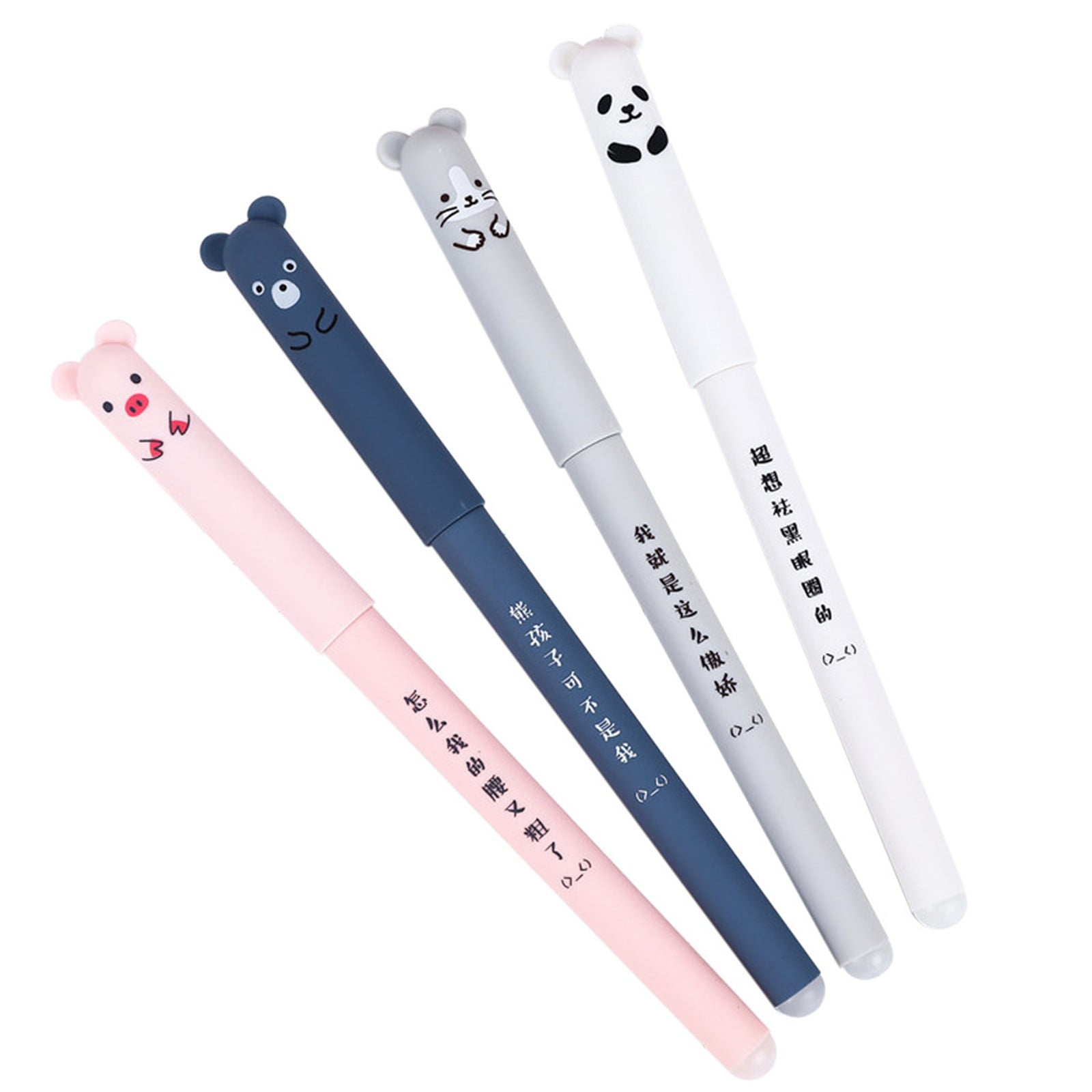 LKWLPD 4 Pcs Cute Kawaii Cartoon Cat Gel Ink Pen Ballpoint 0.35Mm Blue ...