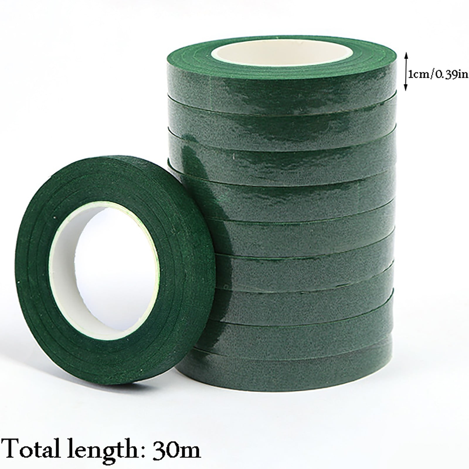 LKWLPD 4 Rolls 1/2" Wide Floral Tape Dark Green Flower Paper Tape for ...