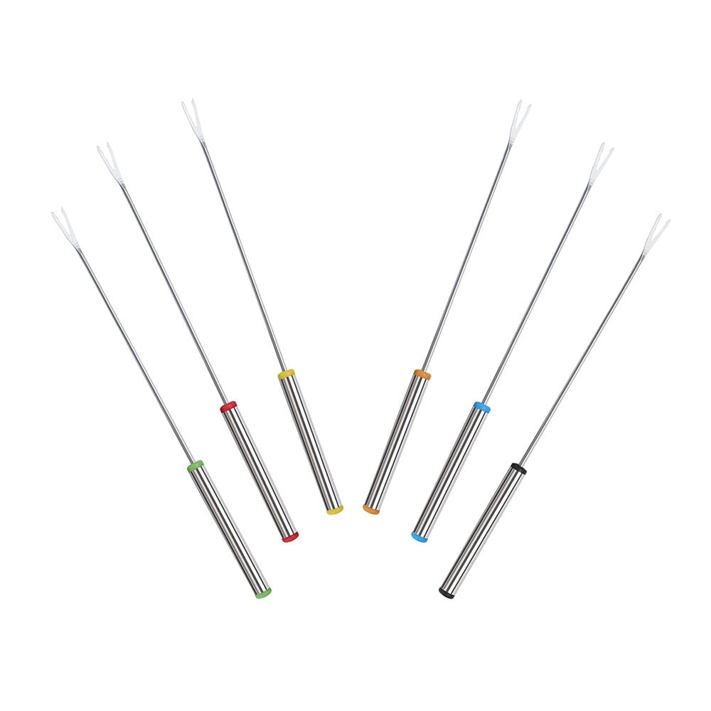 LKWLPD 6Pcs Stainless Steel Fondue Forks with Heat Resistant Handle ...