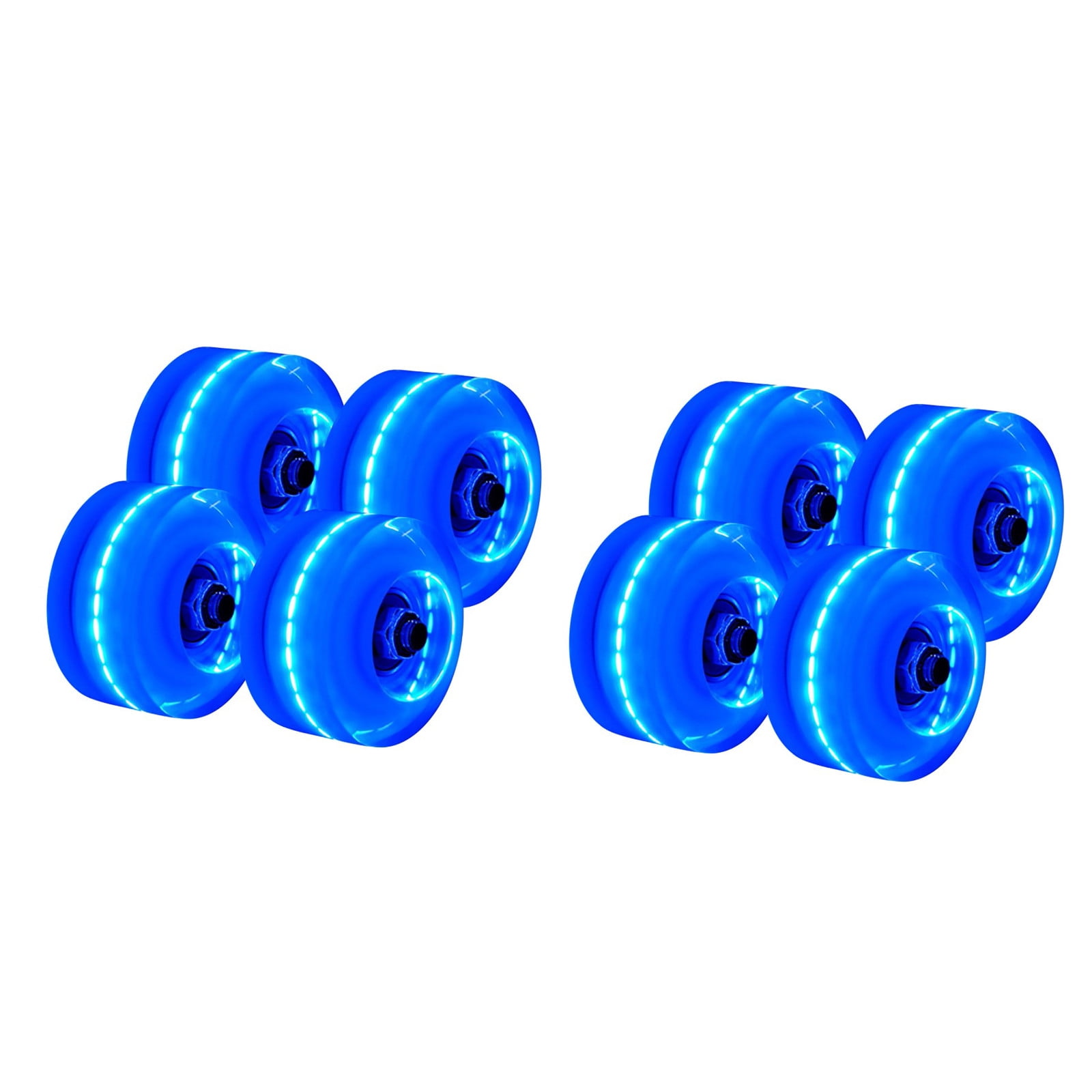 LKWLPD 8 Pack Roller Skate Wheels,Luminous Light Up Quad Roller Skate Wheels with Bankroll ...