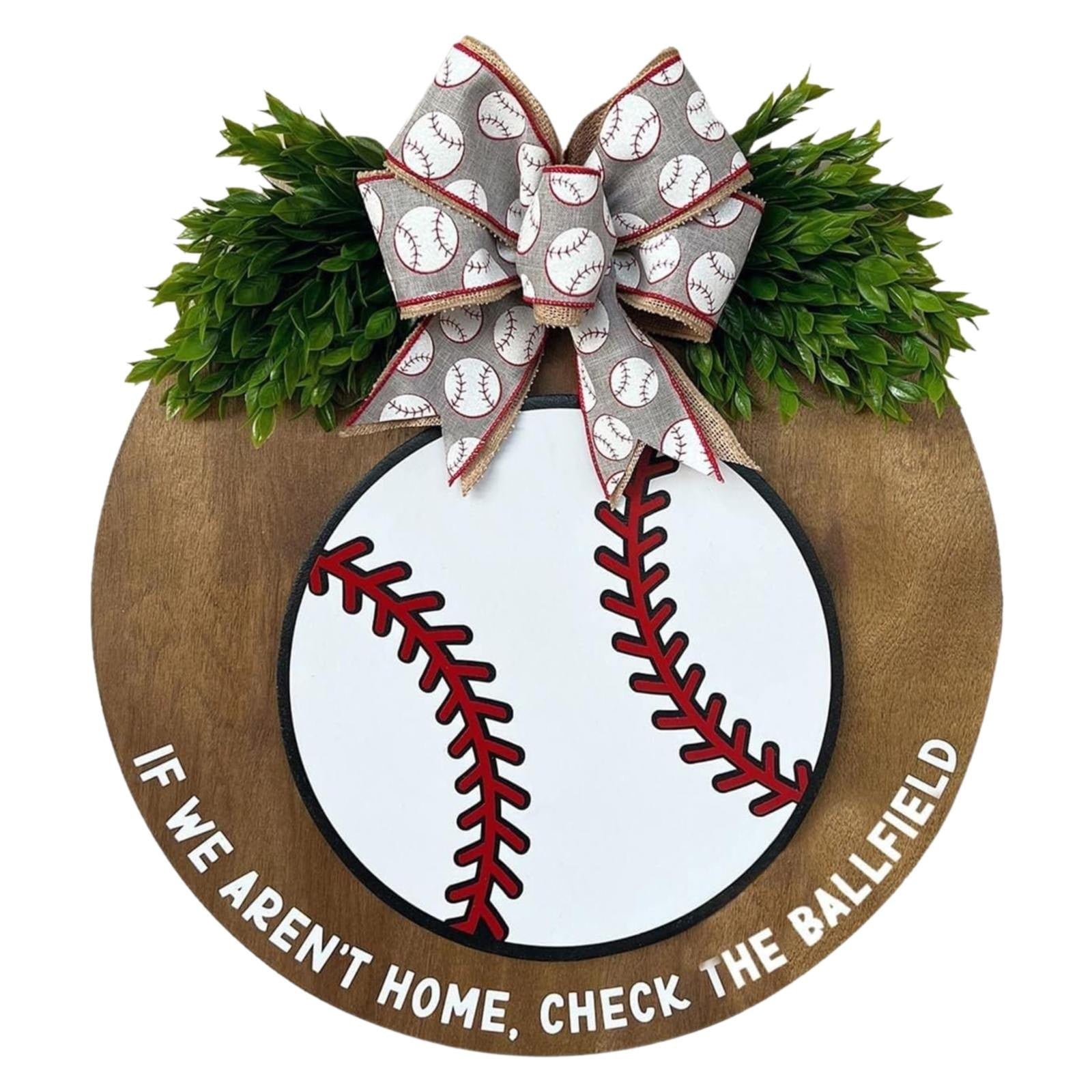 LKWLPD Baseball Wreaths for Front Door Baseball Welcome Signs Summer ...