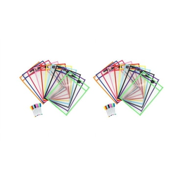 Dry Erase Sleeves-Brights - Educational - 12 Pieces - Walmart.com