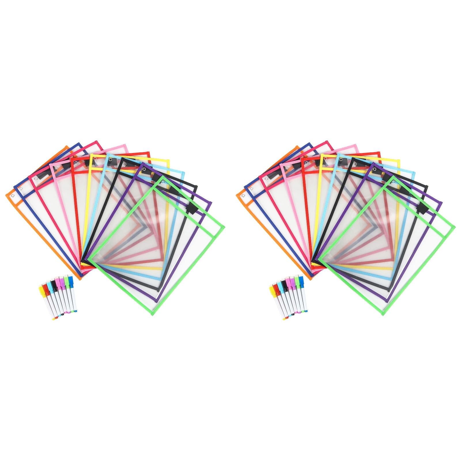 LKWLPD Dry Erase Sheets, Sheet Protectors, with 12 Dry Erase Markers ...