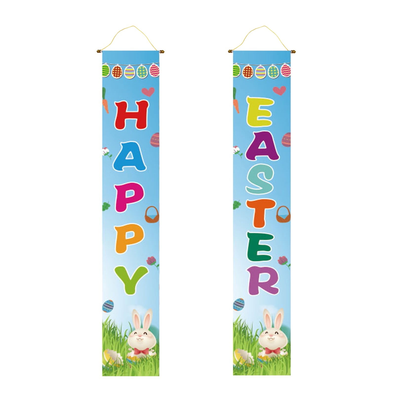 LKWLPD Easter Spring Door Banner Easter Decoration Easter Porch Sign ...