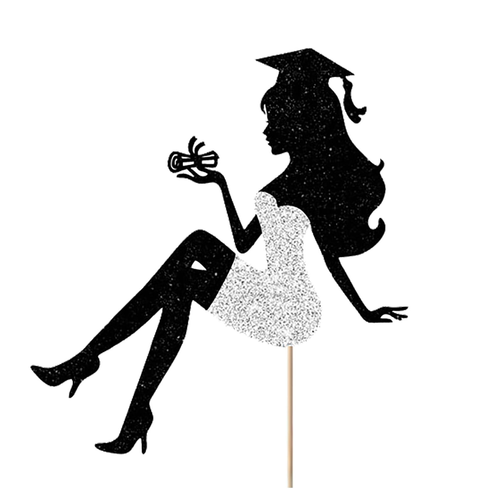LKWLPD Graduation Cupcake Toppers Glitter Grad Cap Diploma High Heel ...