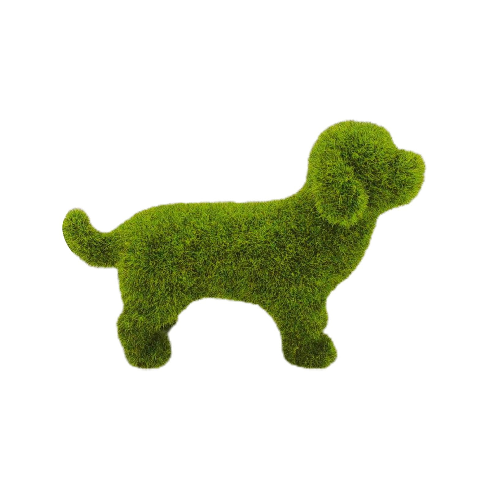 LKWLPD Green Puppy Figurines Simulation Flocked Animal Ornament ...