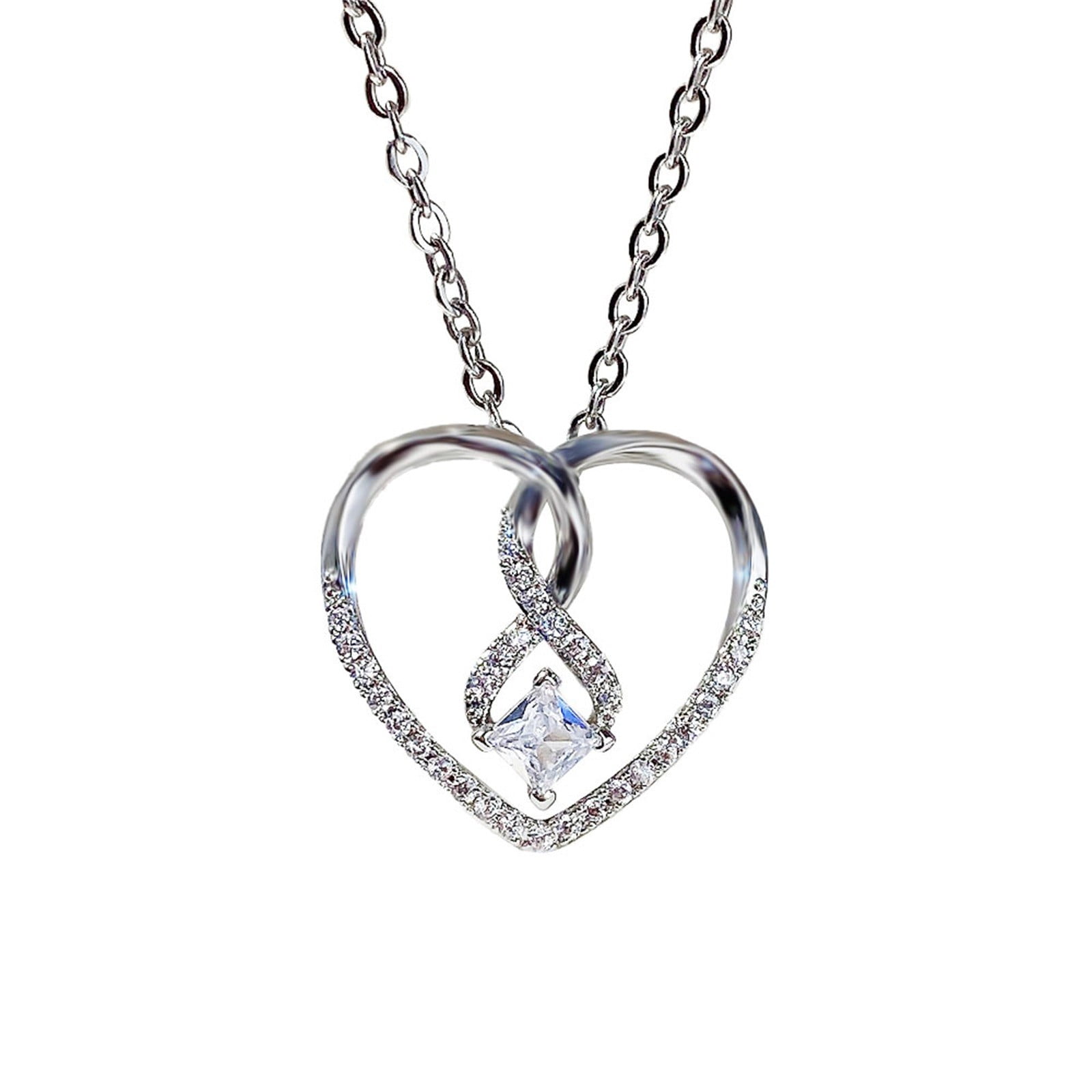 LKWLPD Heart-shaped Necklace Trendy Clavicle Chain Temperament Hanging ...