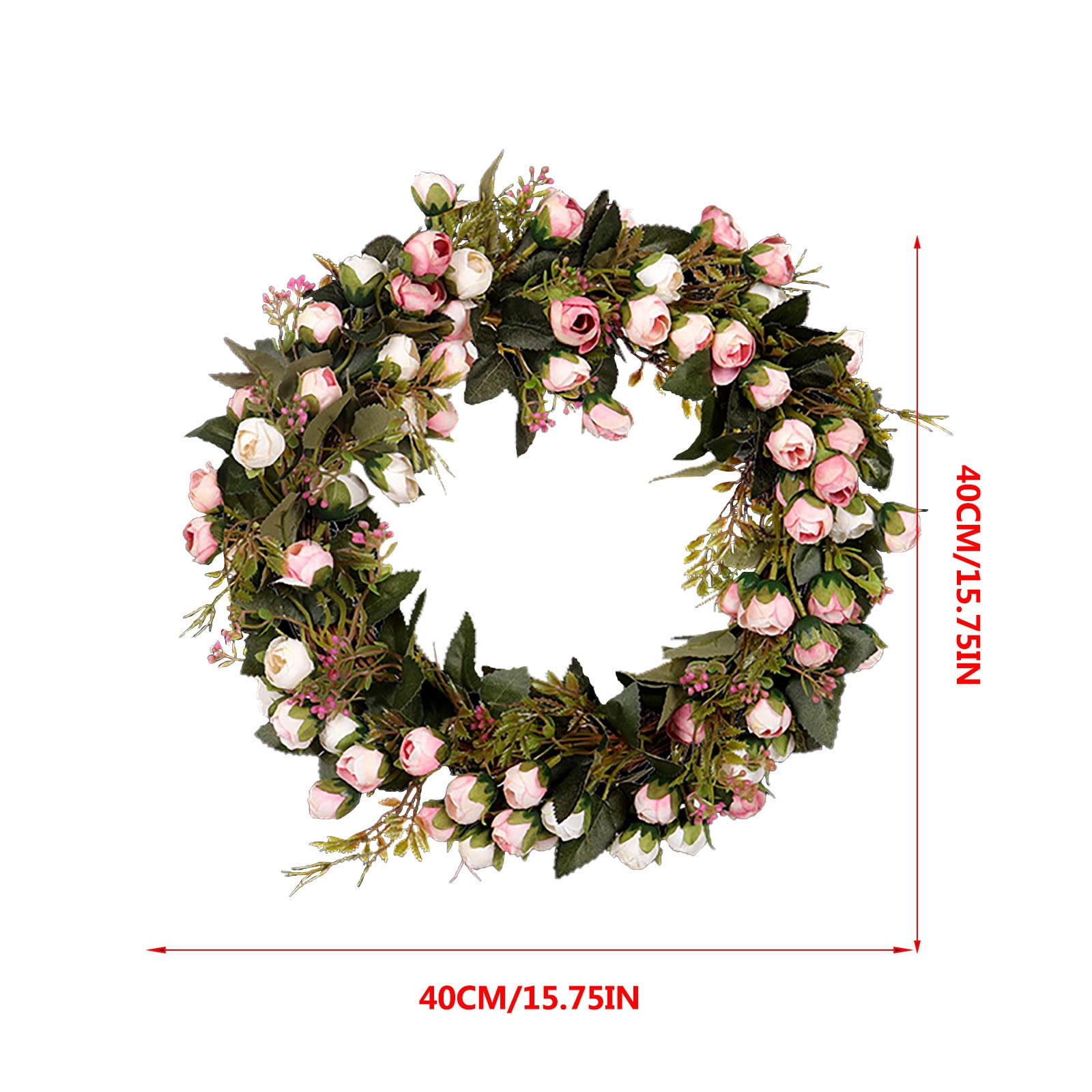 LKWLPD Valentine's Day Wreath Artificial Rose Flower Wreath Handmade ...