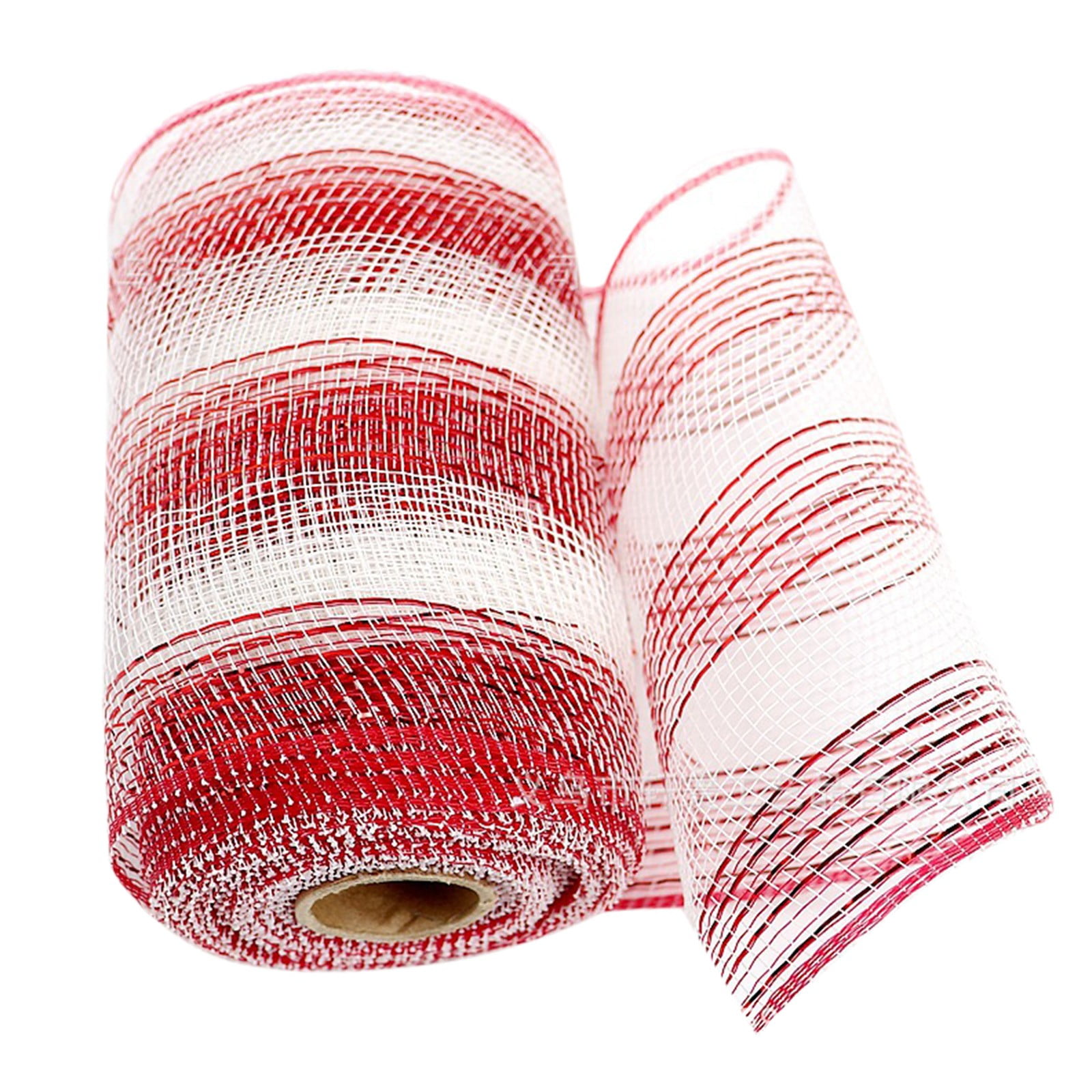 LKXGBMY 1 Roll Decor Mesh Ribbon with Metallic Foil Deco Mesh Wreath ...