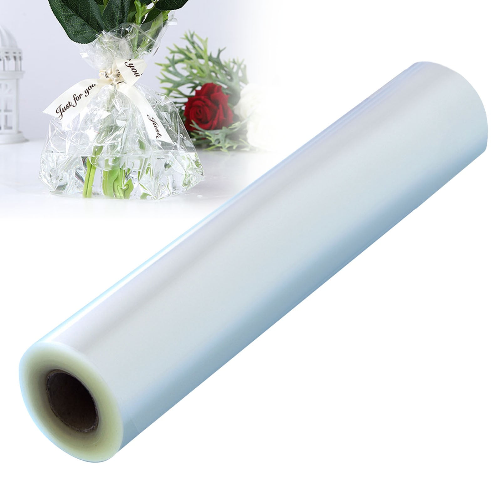 LKXGBMY 1 Roll Valentines Wrapping Paper, Clear Cellophane Wrap for ...