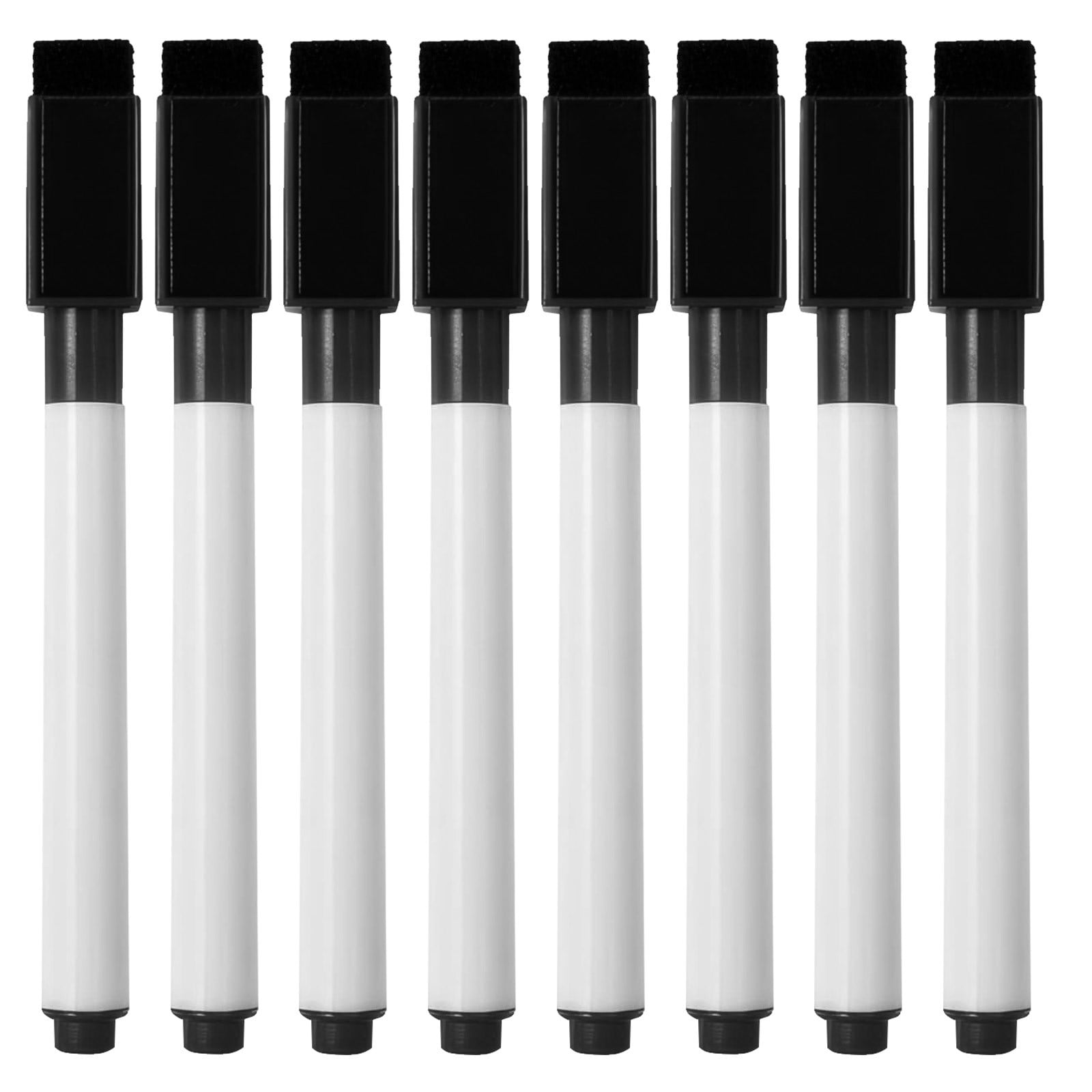 LKXGBMY 8 Pcs Black Magnetic Dry Erase Markers with Eraser Cap, White ...
