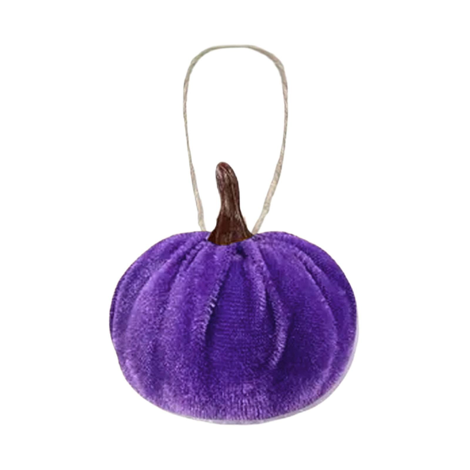 LKXGBMY Fall Pumpkin Hanging Ornament, 1 Pcs 2 Inches Velvet Pumpkins ...