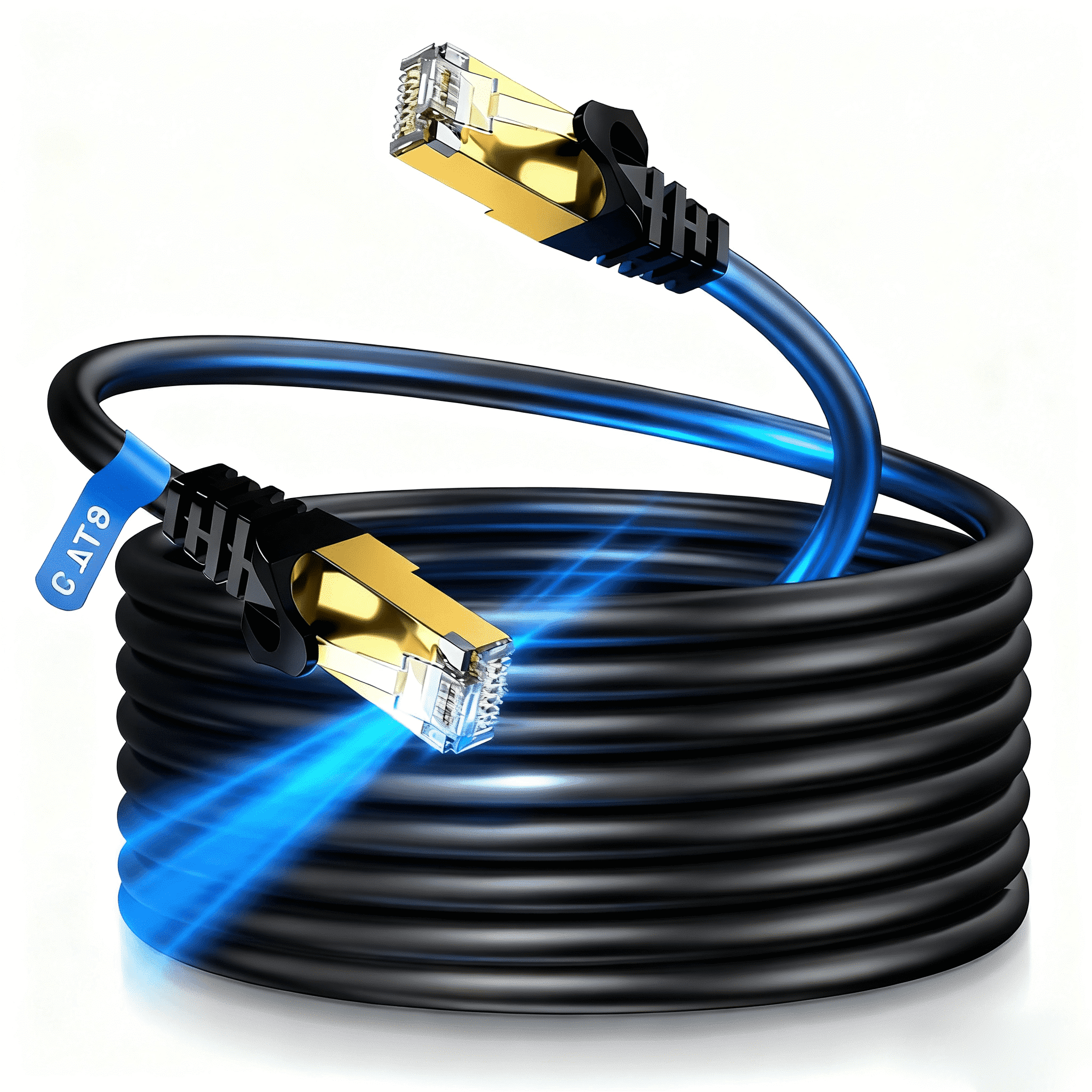 LKYICNHY Cat8 Ethernet Cable 200FT, Shielded 40Gbps 2000MHz High Speed ...