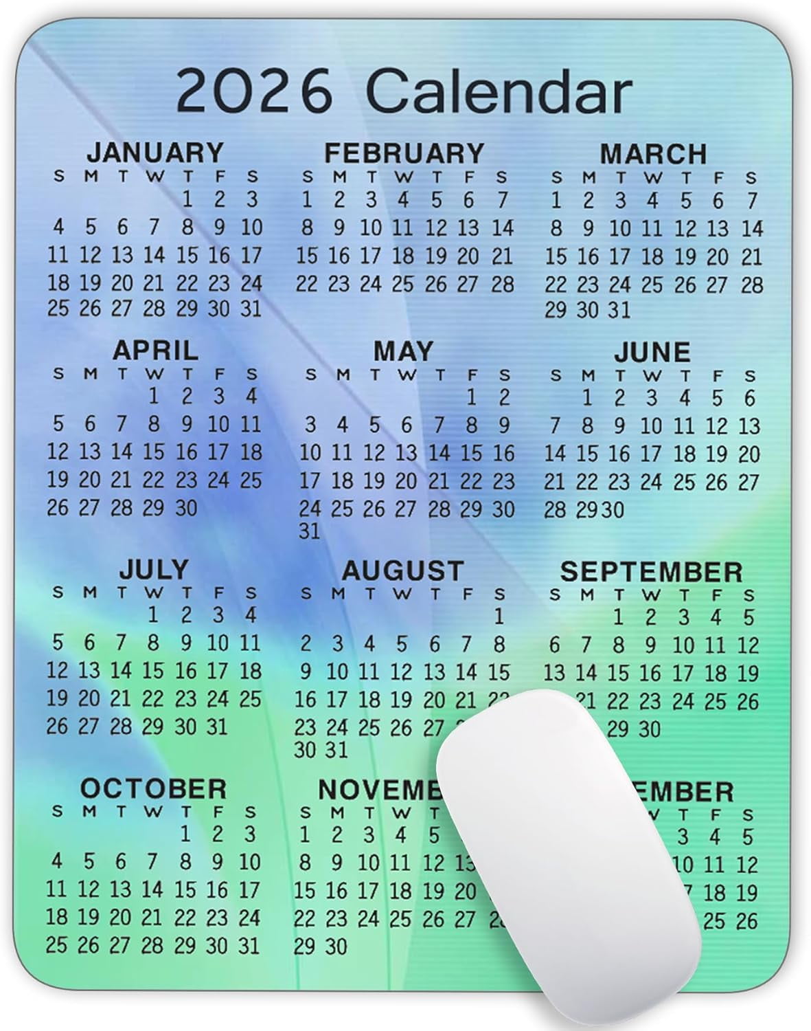 LKYUHGS-Calendar Mouse Pad, 2026 Geometric Calendar Vertical Edition ...