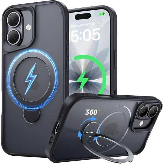 LKYUHGS-Compatible with iPhone 17 Case, with 360° Magnetic Stand ...