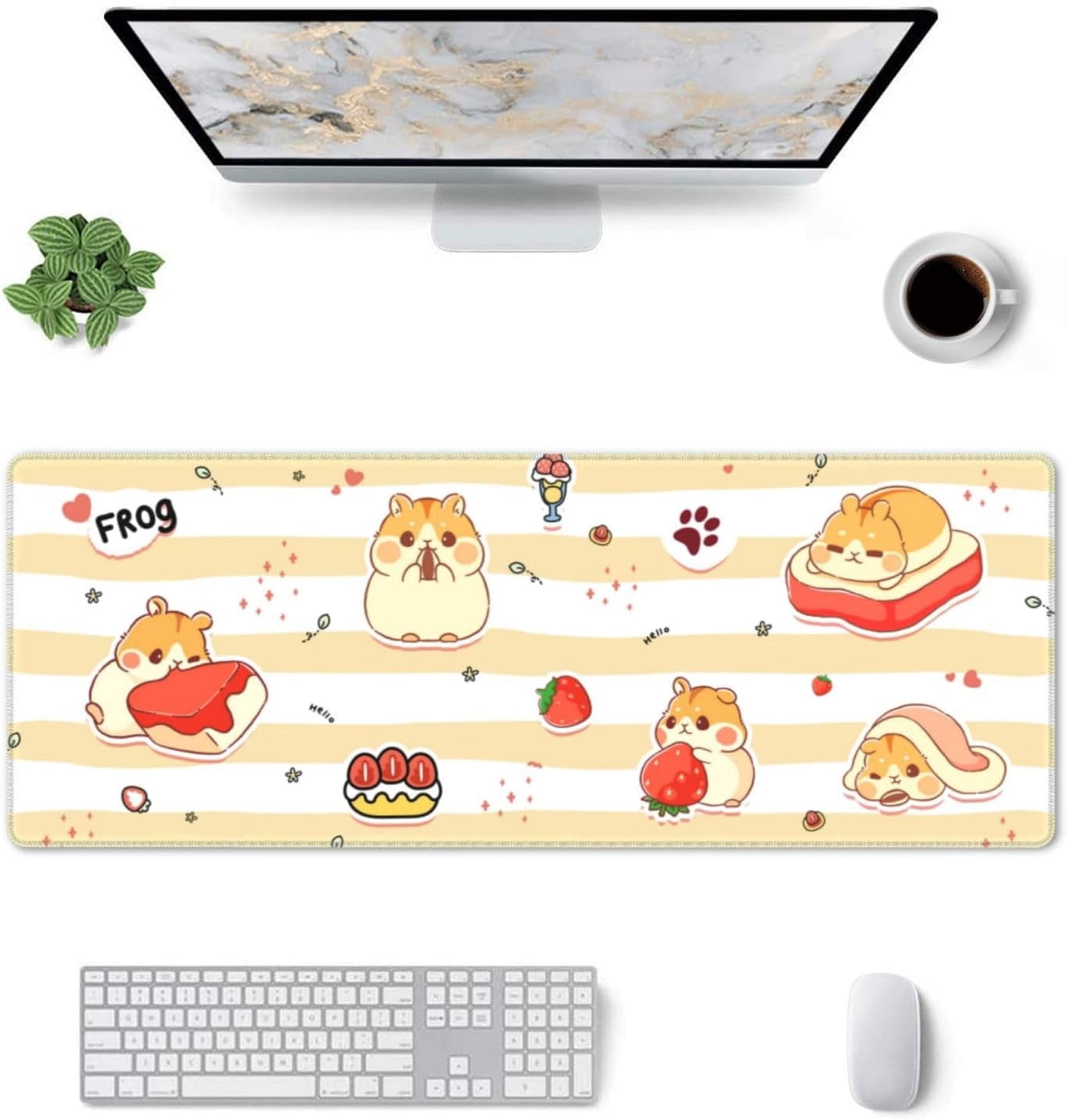 LKYUHGS-Cute Hamster Mouse Pad XL Large Mousepad Non Slip Rubber Base ...