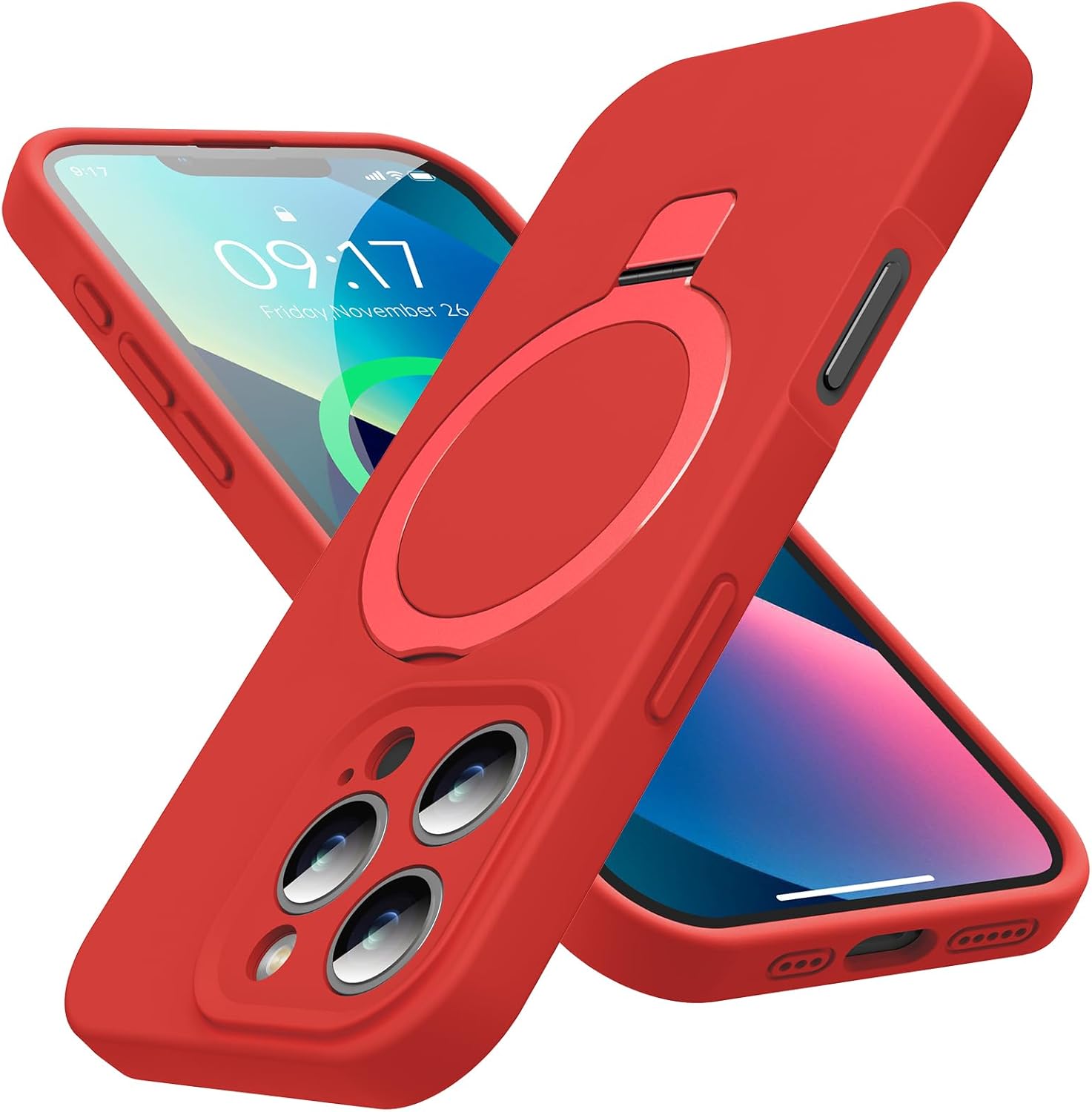 LKYUHGS-Mag-Ring Designed for iPhone 16 Pro Max Case, Liquid Silicone ...