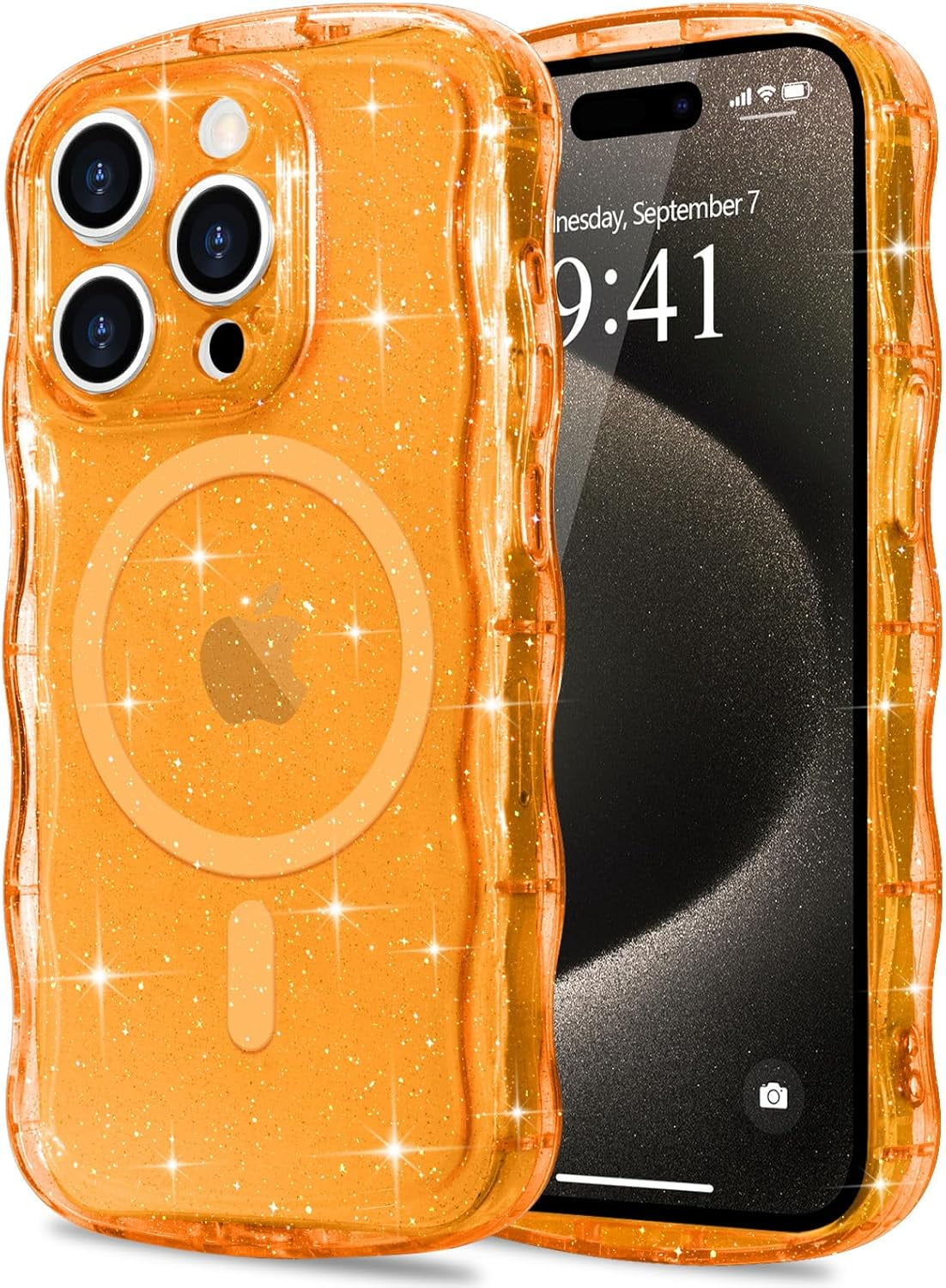 LKYUHGS-Magnetic for iPhone 15 Pro Max Case Clear, Sparkly Bling ...