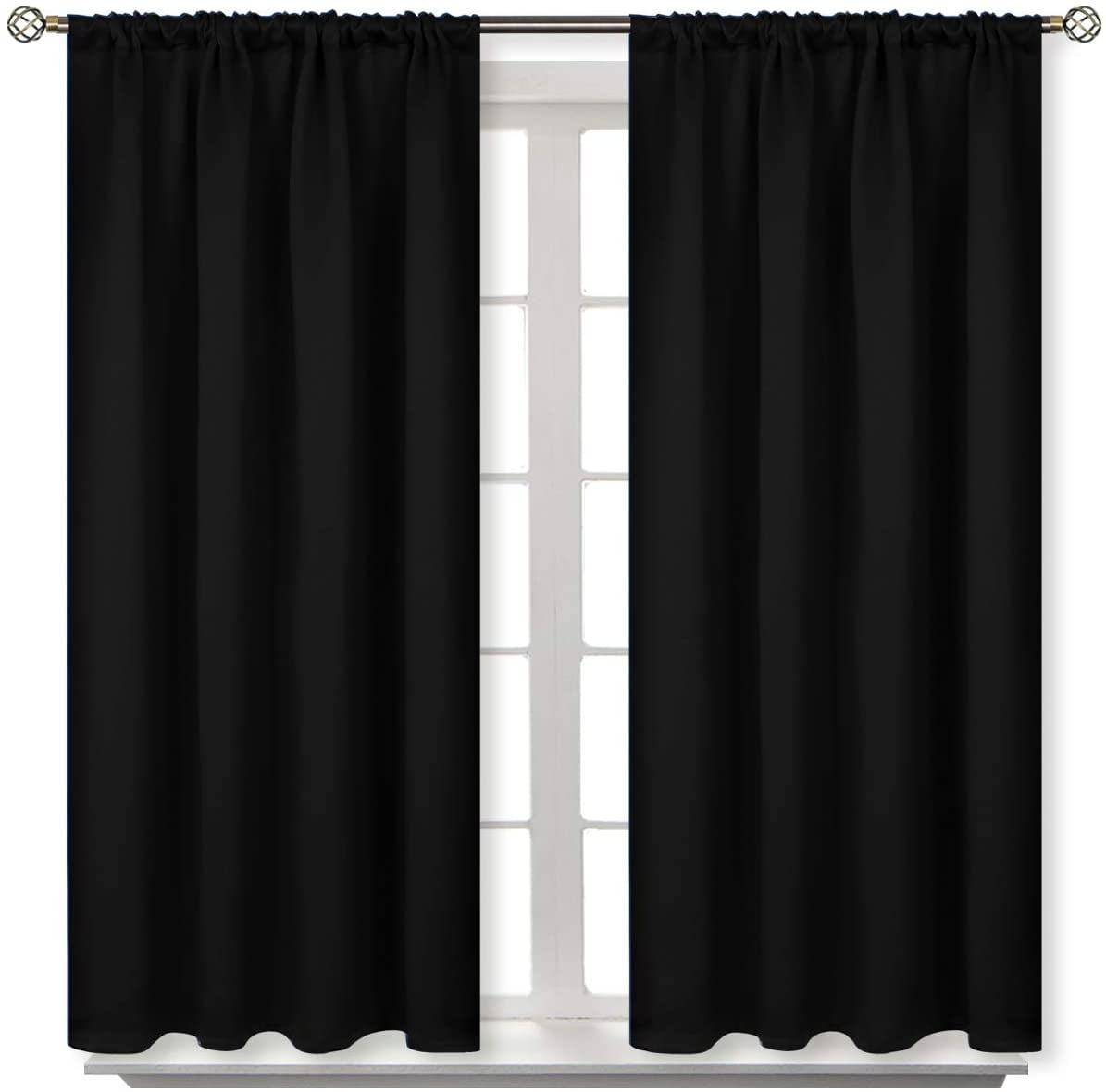 LKYUHGS-Short Black Out Curtains for Bedroom Window 45 Inches Long ...