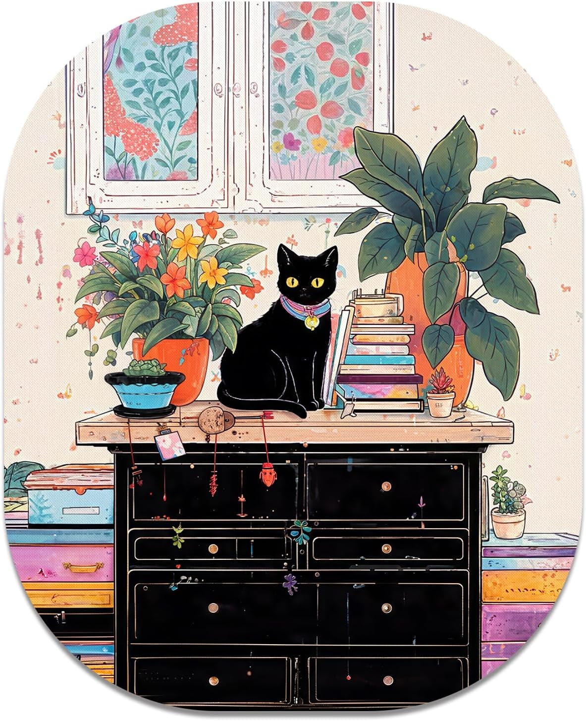 LKYUHGS-Small Mouse Pad, 6 x 7 Inch, Oval Mini Mouse Pad with Non-Slip ...