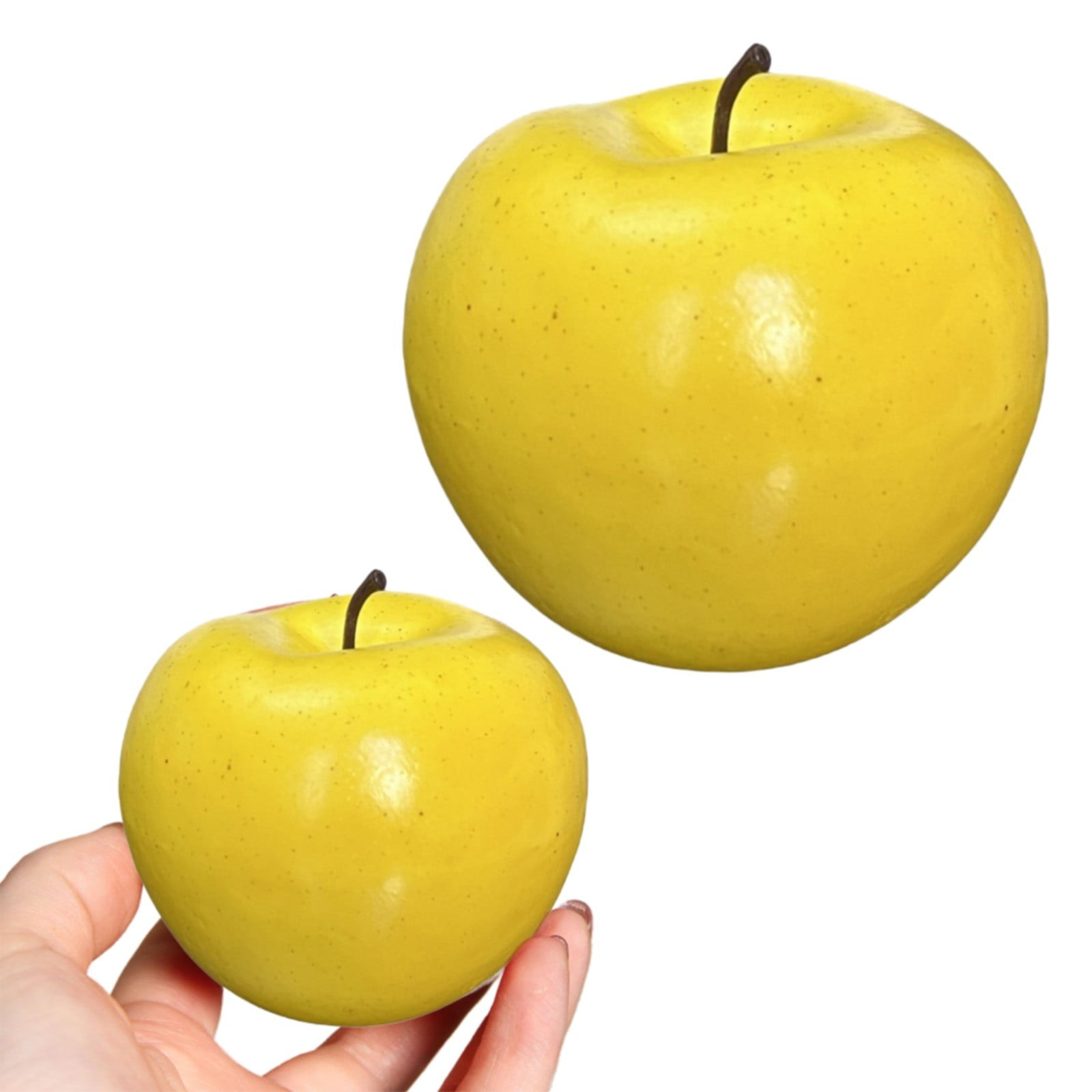 LKZQHMC 1 Pcs Artificial Apples, Fake Fruit, Yellow Fake Apples, Foam ...