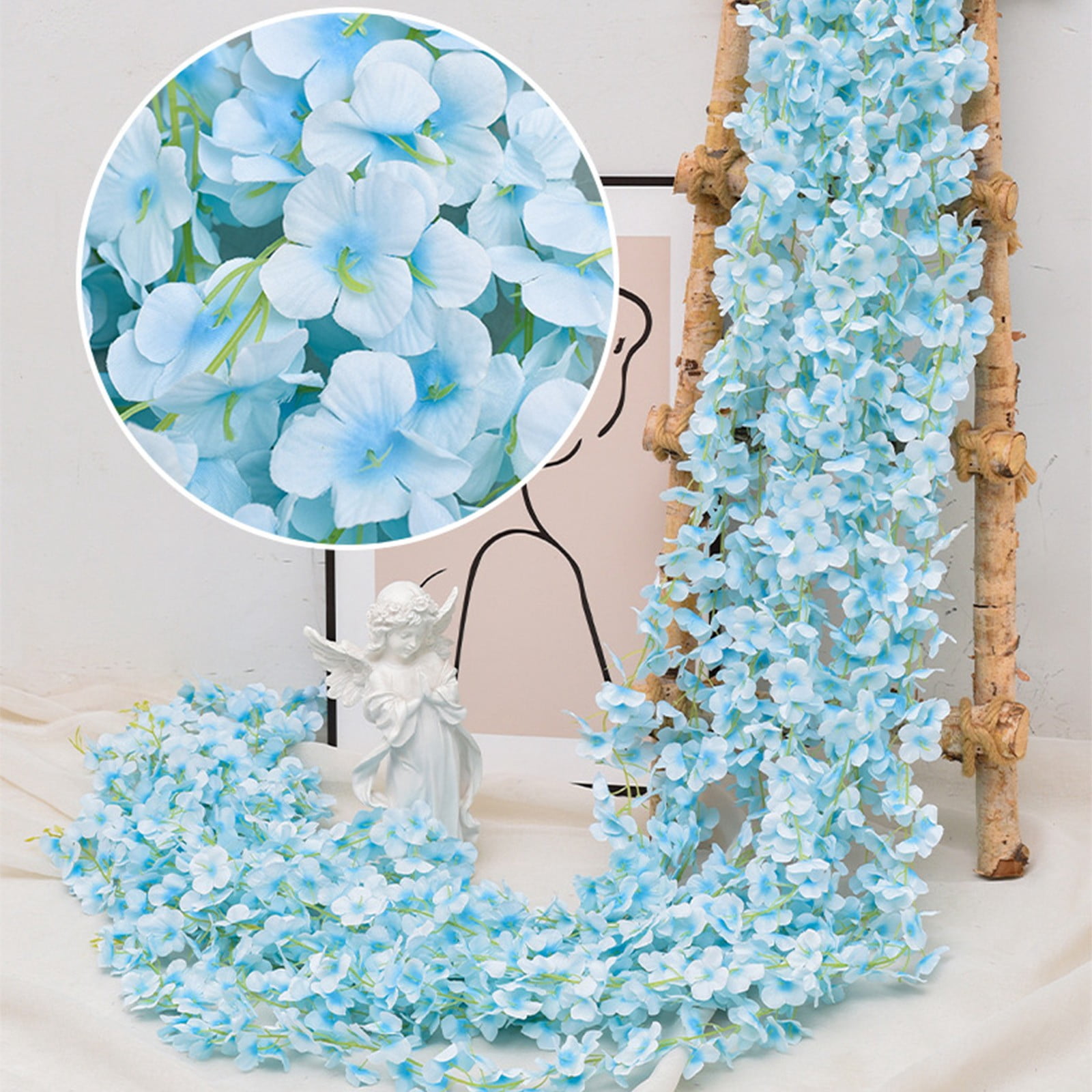 LKZQHMC 1 Pcs Wisteria Flower Garlands Blue Artificial Wisteria Hanging ...