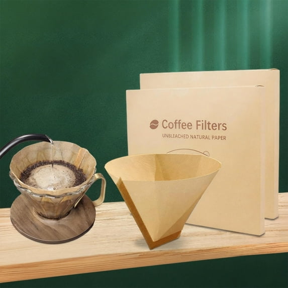 LKZQHMC 200 Count Coffee Filter #4, Coffee Filters Cone Unbleached ...