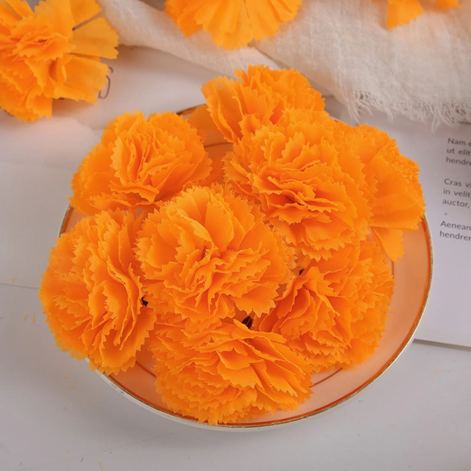 LKZQHMC 2Pcs Marigold Flower Bulk Decorations,Flores Artificiales ...