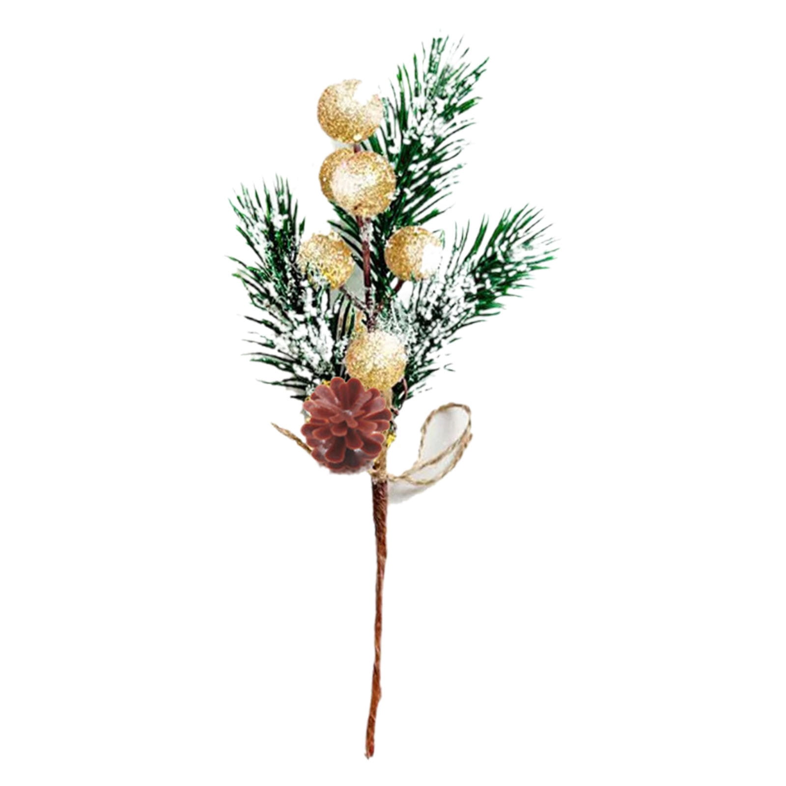 LKZQHMC Artificial Christmas Picks 1 Pack, Gold Christmas Berries Stems ...