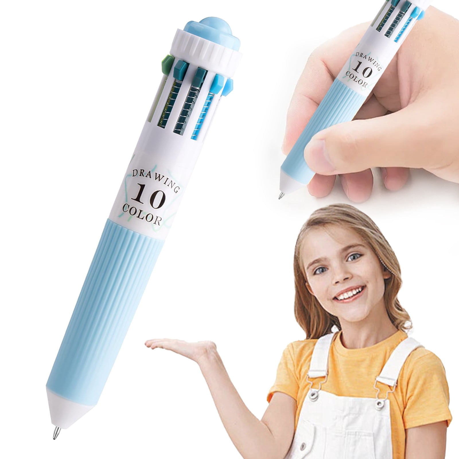 LKZQHMC Ballpoint Multicolor Pen 10-in-1,0.8mm Fine Point Smooth ...
