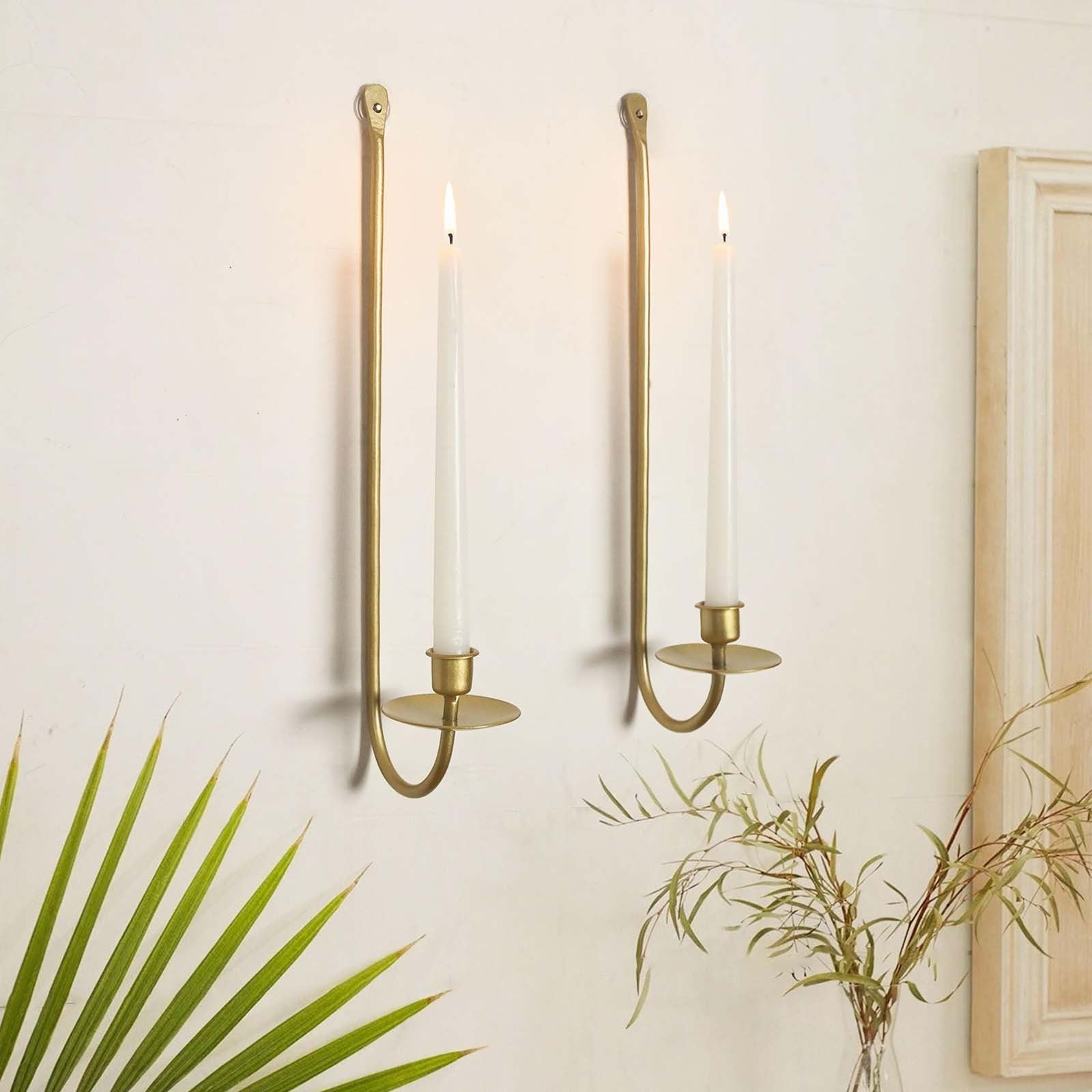 LKZQHMC Candle Sconces Set of 1, Taper & Pillar Wall Candle Holder ...