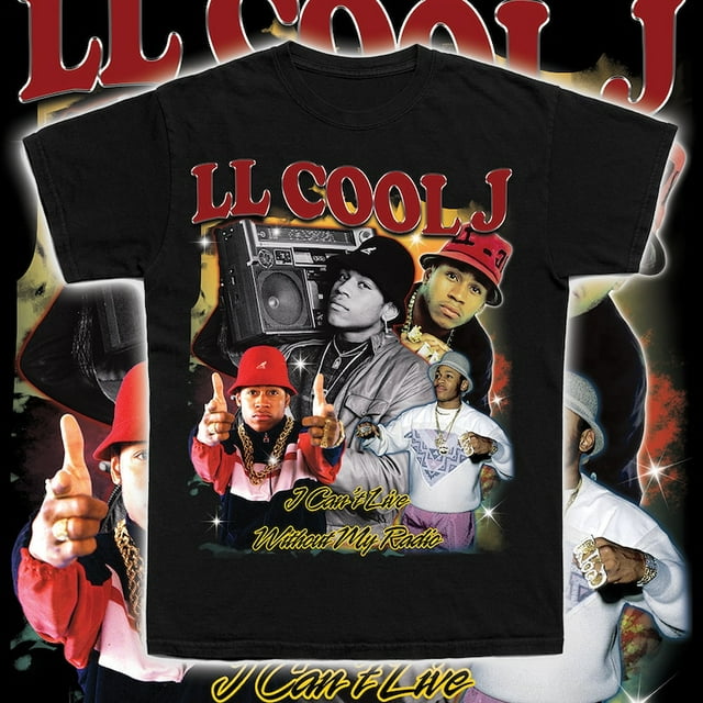 LL Cool J , T-shirt design, Vintage Rap bootleg tees design, ready to print, hip hop artist, 90s ...