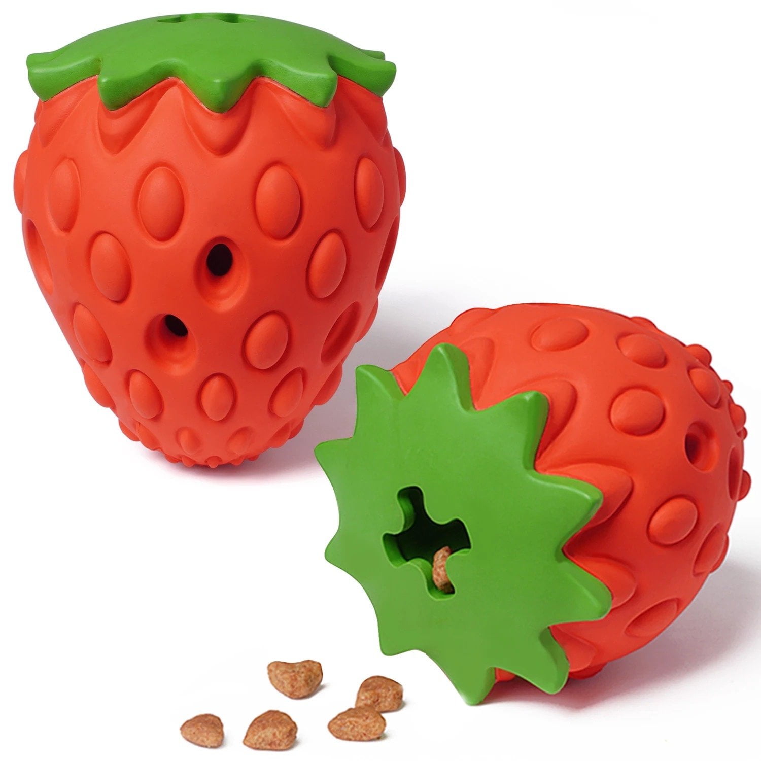 LL Goods - Strawberry-Scented Treat Dispensing Chew Toy: Durable ...