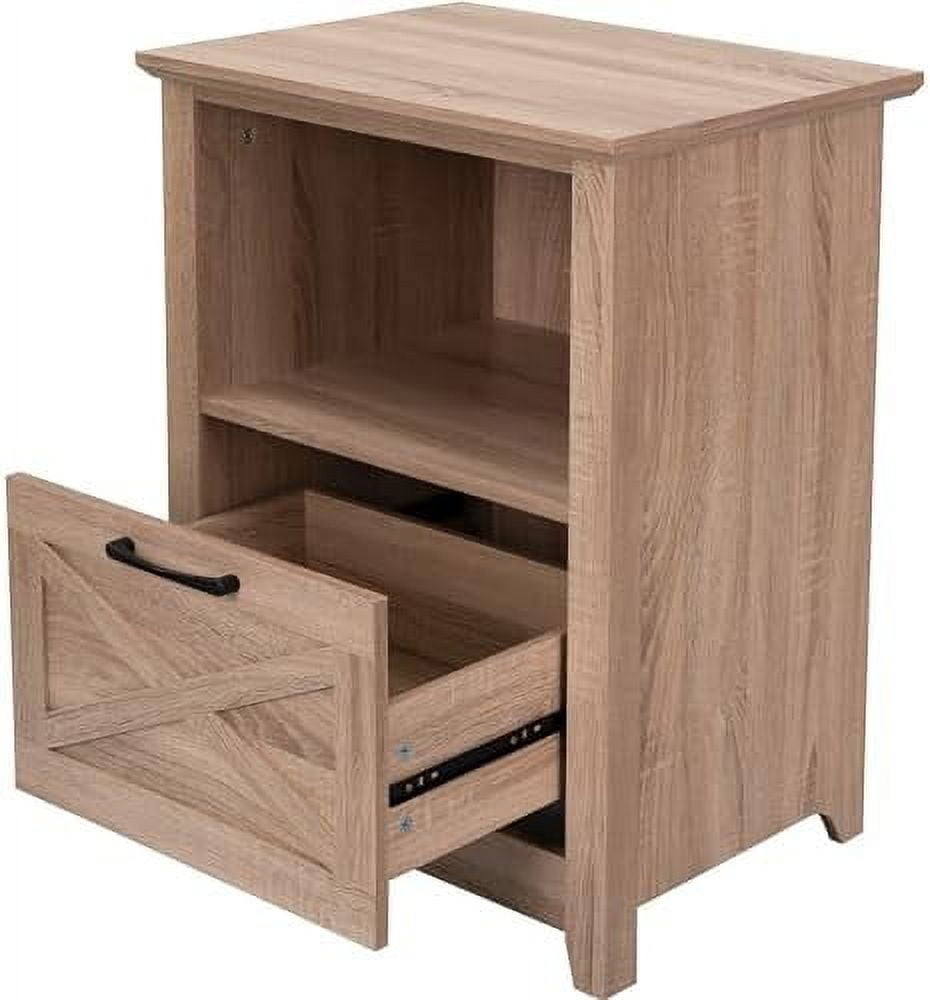 LLBIULife 30" Tall Nightstand for King & Queen Bed with Drawer & Open ...