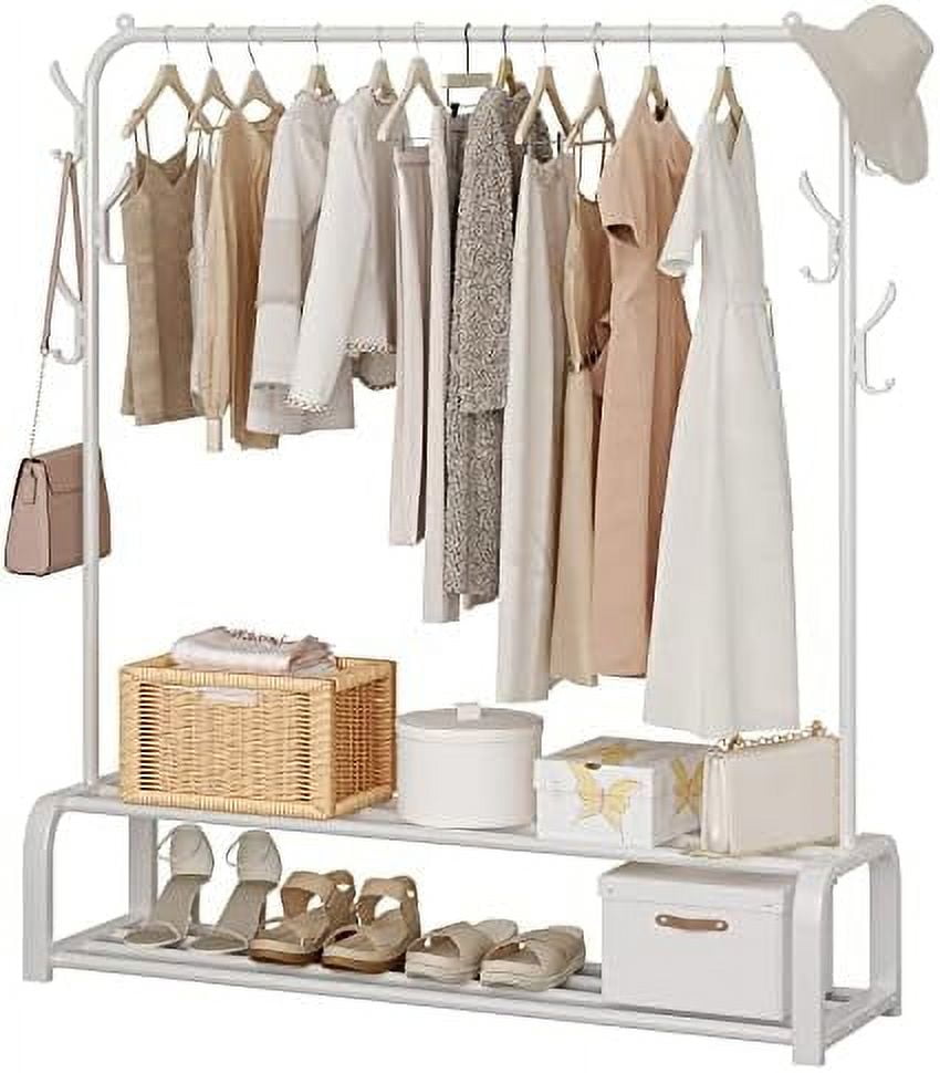 LLBIULife Garment Rack Drying Rack Freestanding Hanger Bedroom Clothing ...