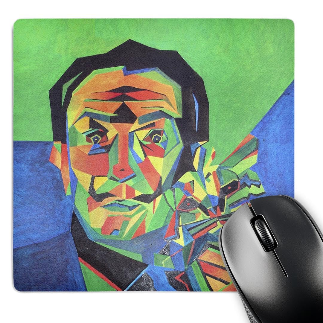 LLC 8 x 8 x 0.25 Inches Mouse Pad, Dali with Ocelot and Cane Dali ...