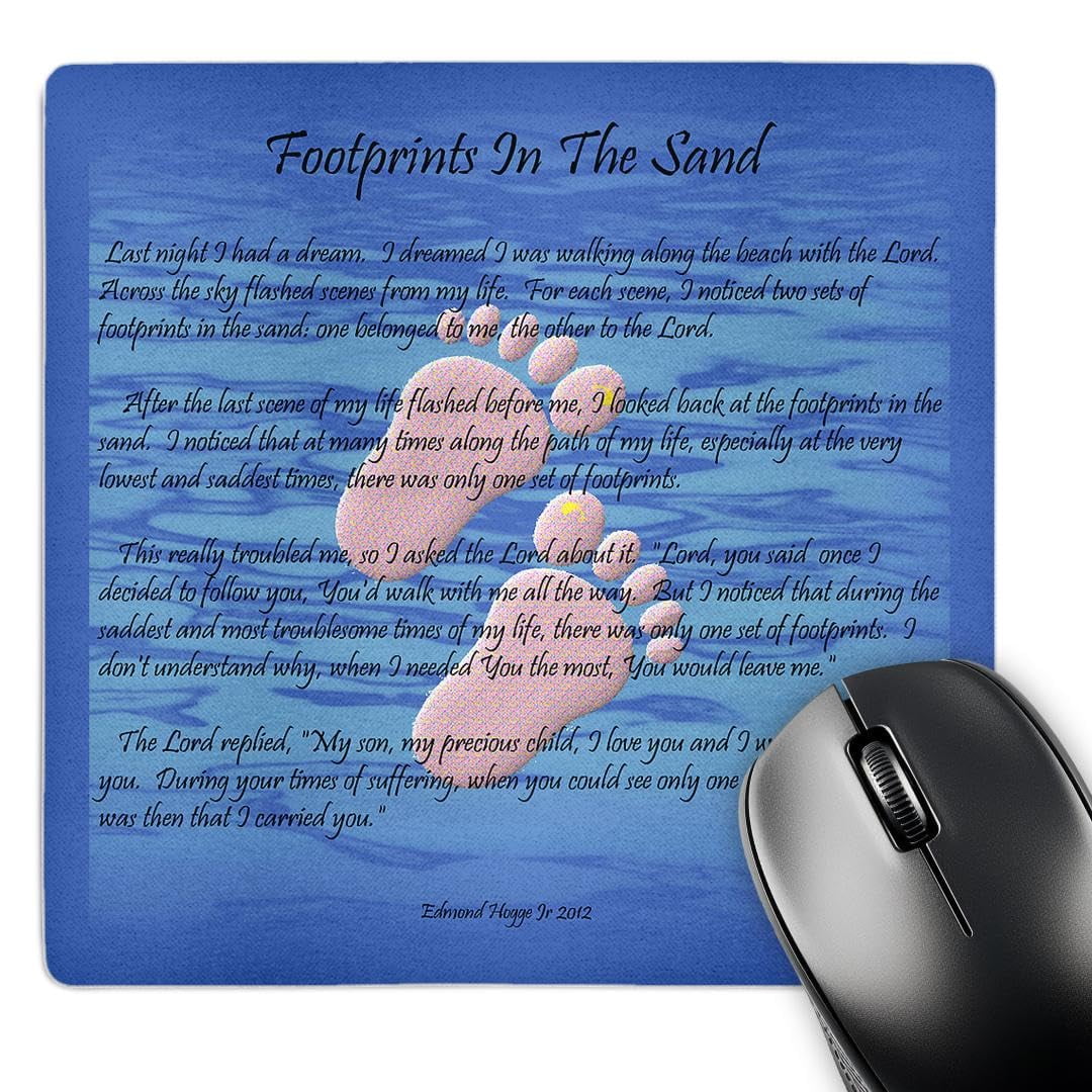 LLC 8 x 8 x 0.25 Inches Mouse Pad, Footprints in The Sand with Childs ...